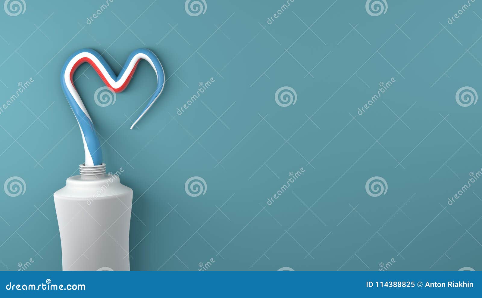 Heart Symbol and Love from Toothpaste. Copy Space Stock Illustration ...