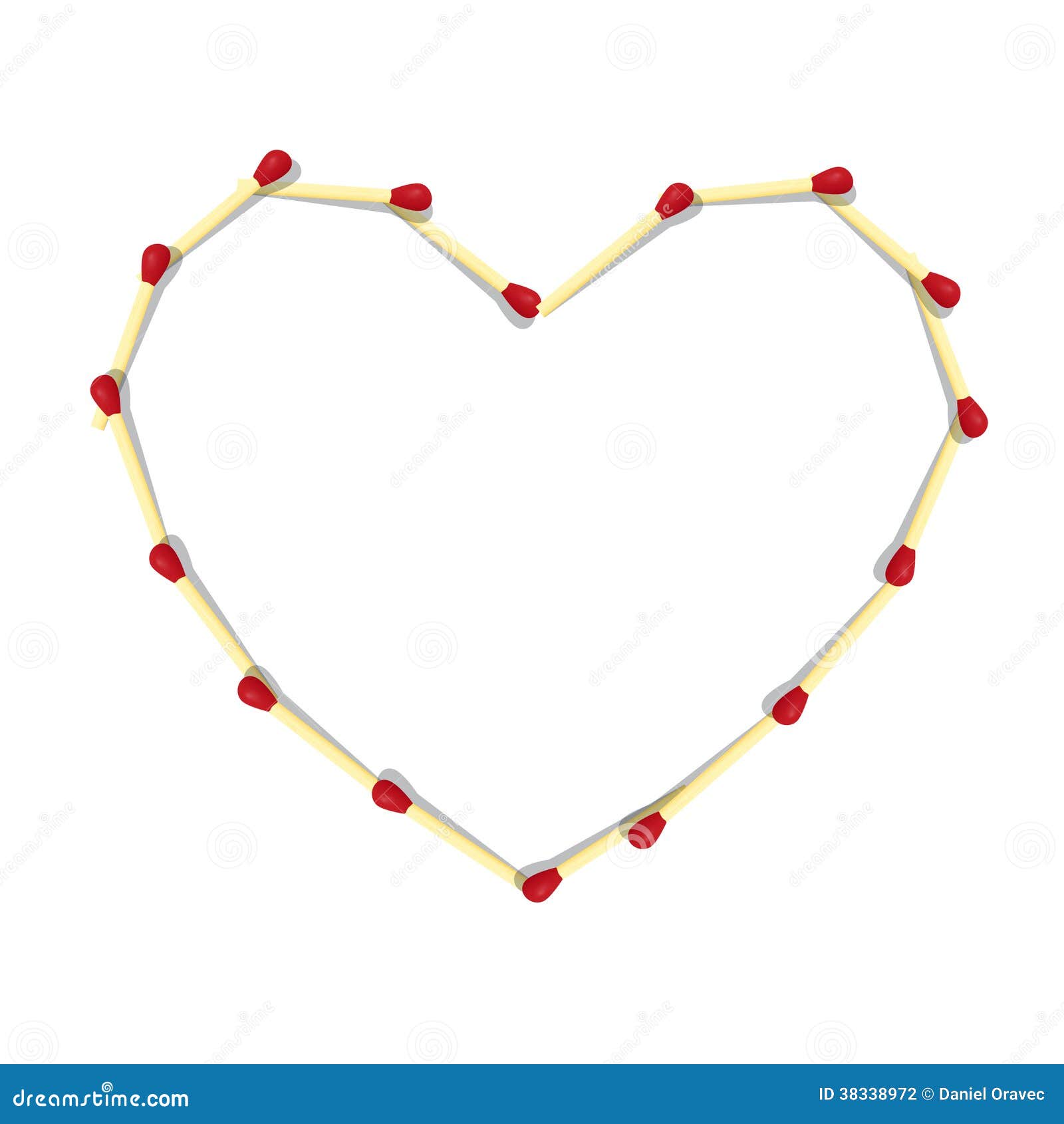 Heart Symbol Made from Matches Stock Vector - Illustration of white ...