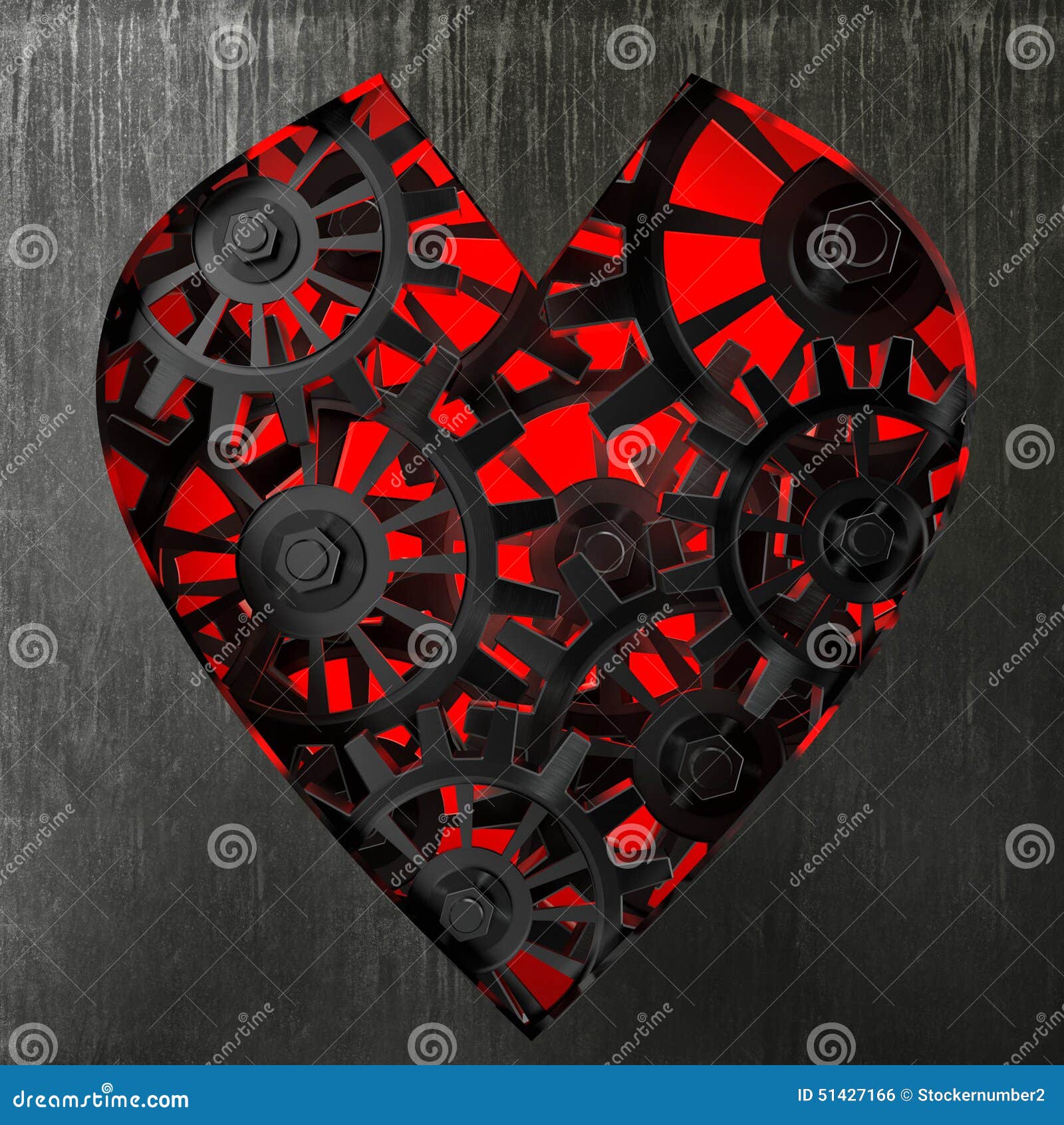 Heart Symbol Made Out of Cogs and Gears Stock Illustration ...