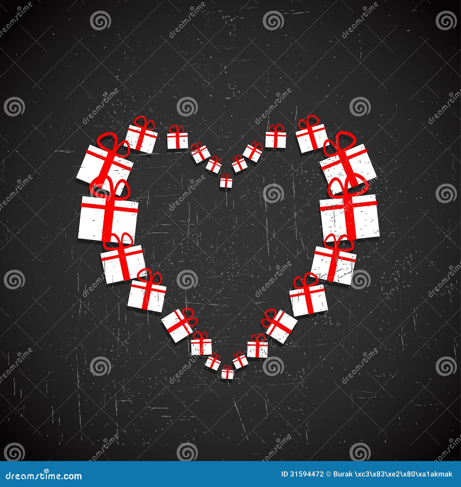 Heart Symbol Made from Shopping Gift Boxes Stock Vector - Illustration ...