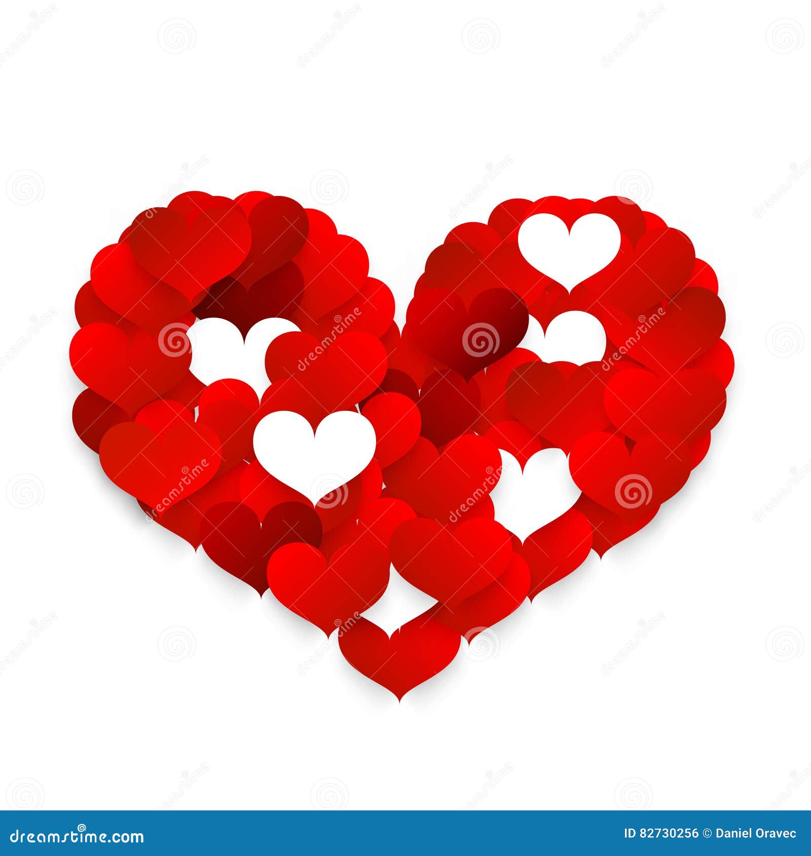 Heart Symbol Made from Small Red Hearts. Stock Vector - Illustration of ...