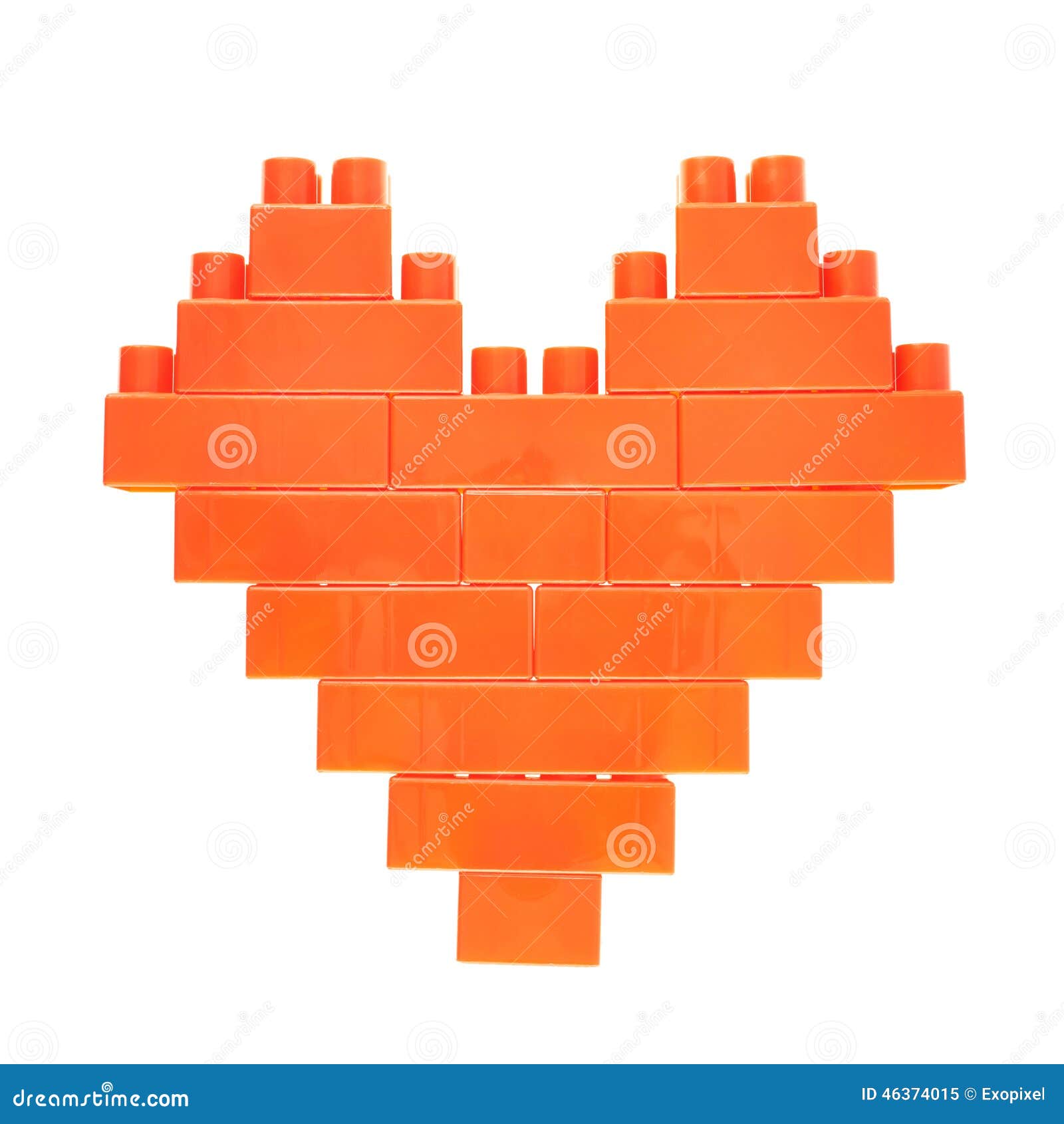 Heart Symbol Made of Toy Bricks Stock Image - Image of brick, childhood ...