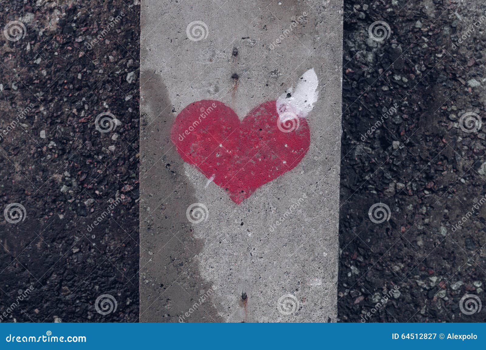 Heart Symbol Painted on a Concrete Wall Stock Image - Image of broken ...