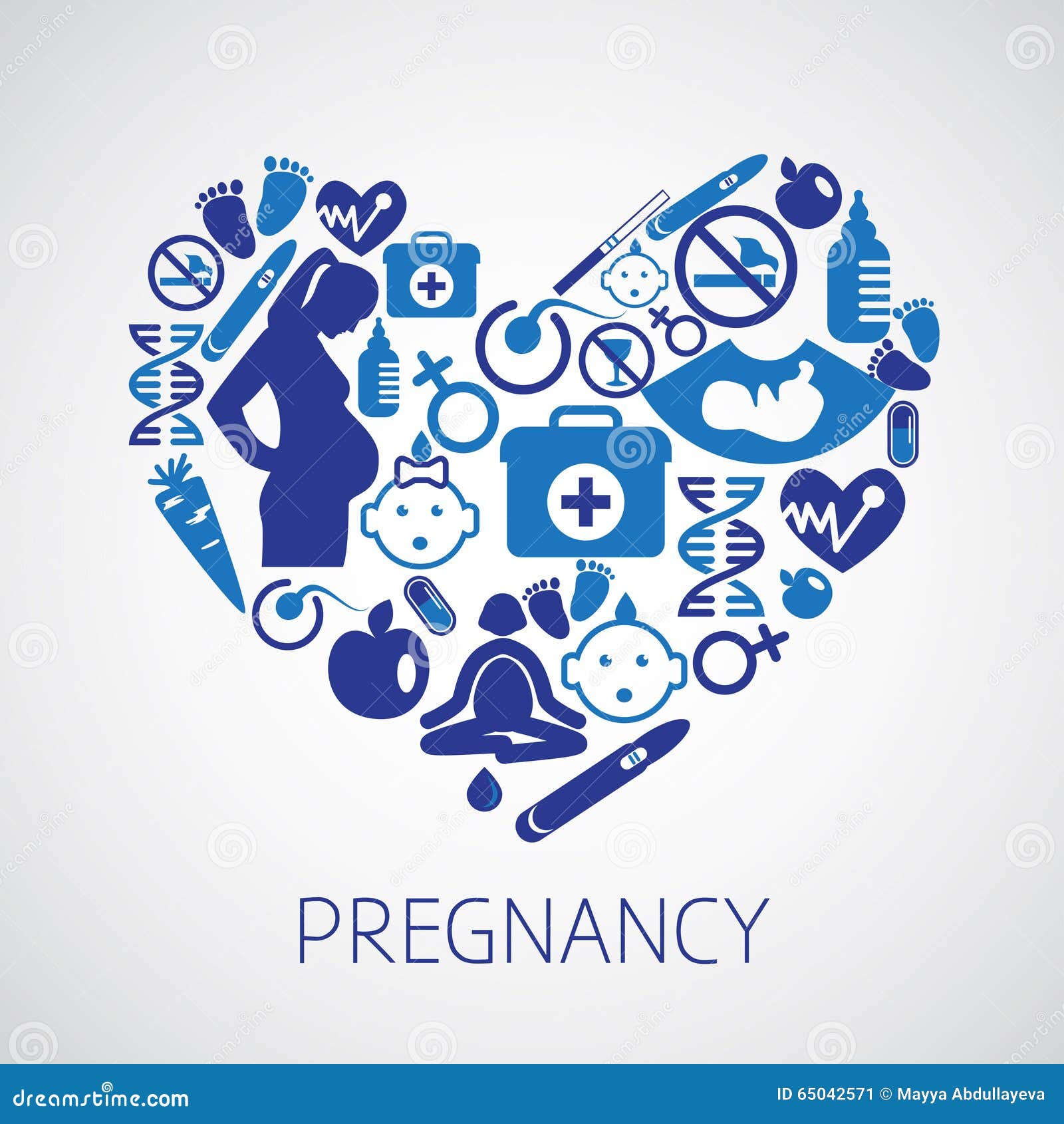 Heart Symbol with Pregnancy Icons Stock Vector - Illustration of icons ...