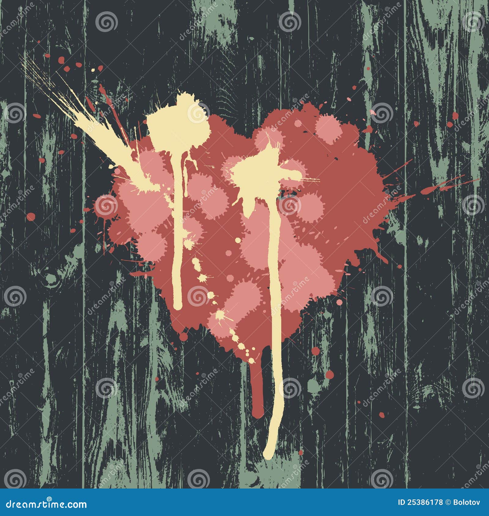 Heart Symbol on Wooden Wall Stock Vector - Illustration of backdrop ...