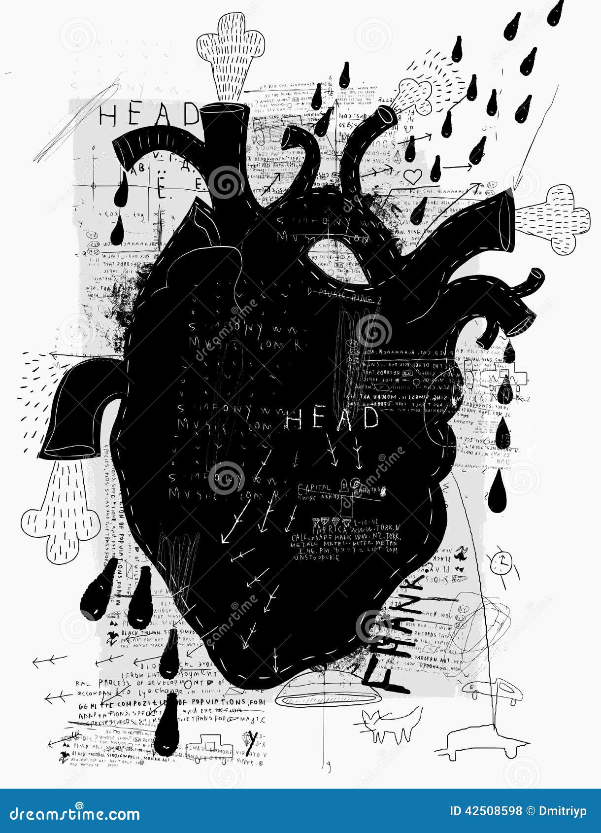 Heart stock vector. Illustration of body, heart, pipe - 42508598