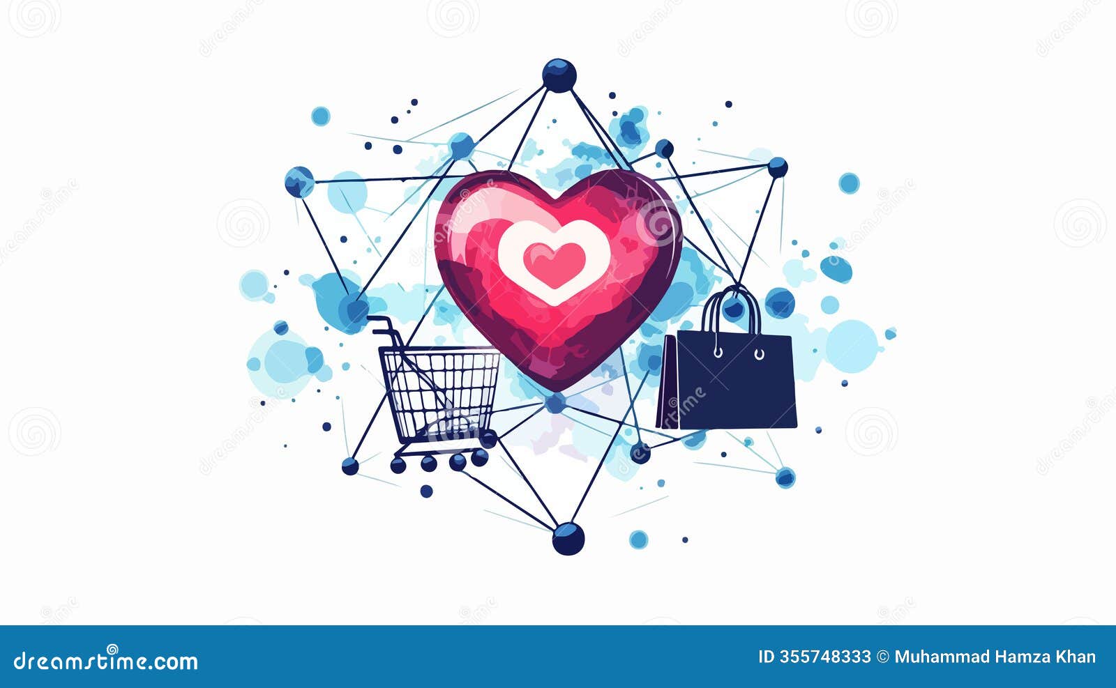 Heart Symbolizes Love in Atomic Structure for Romantic Design Concepts ...