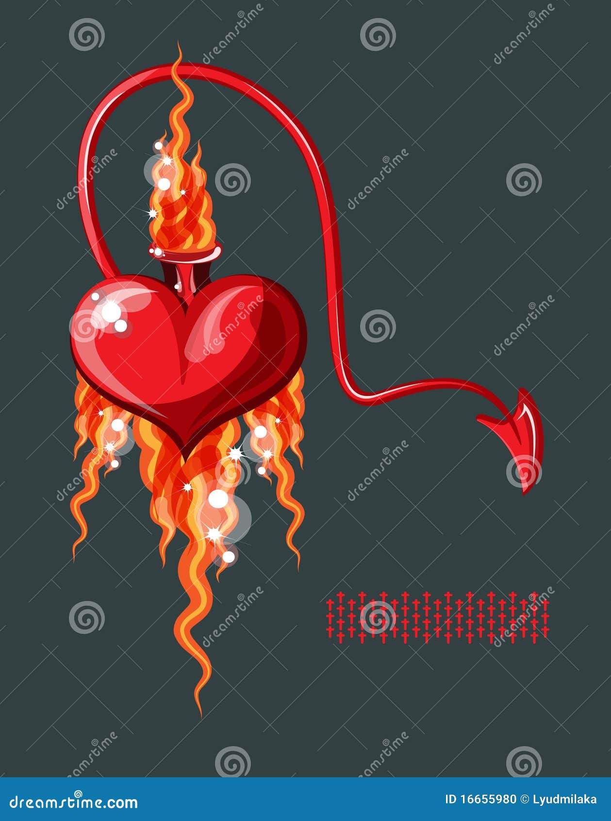 Heart of tail and fire a stock vector. Illustration of magic - 16655980