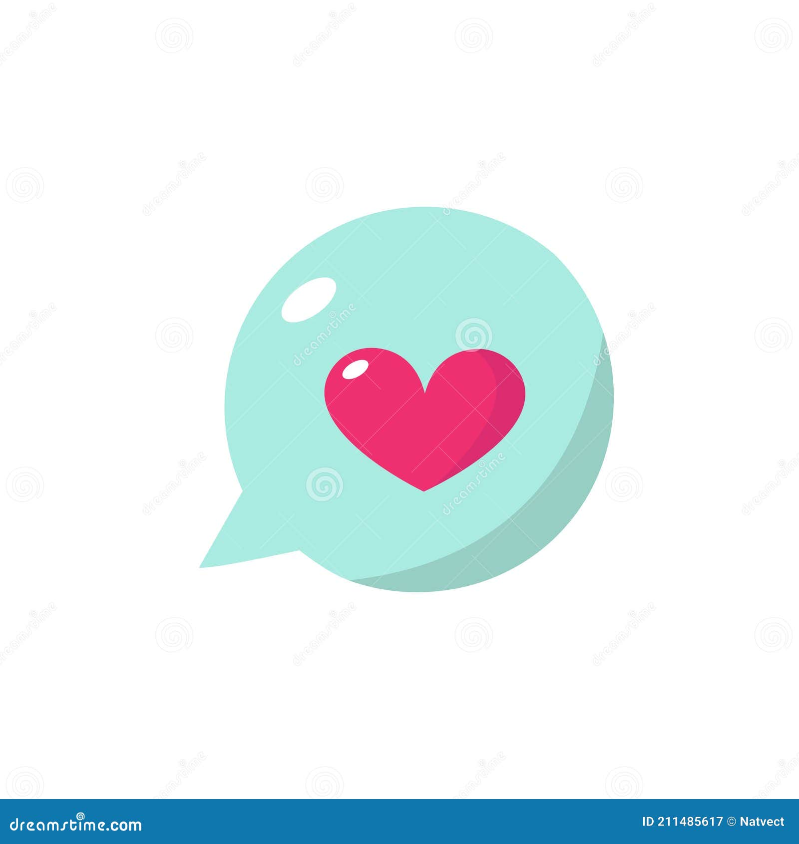 Heart in Talking Bubble Icon Vector Love Illustration Stock Vector ...