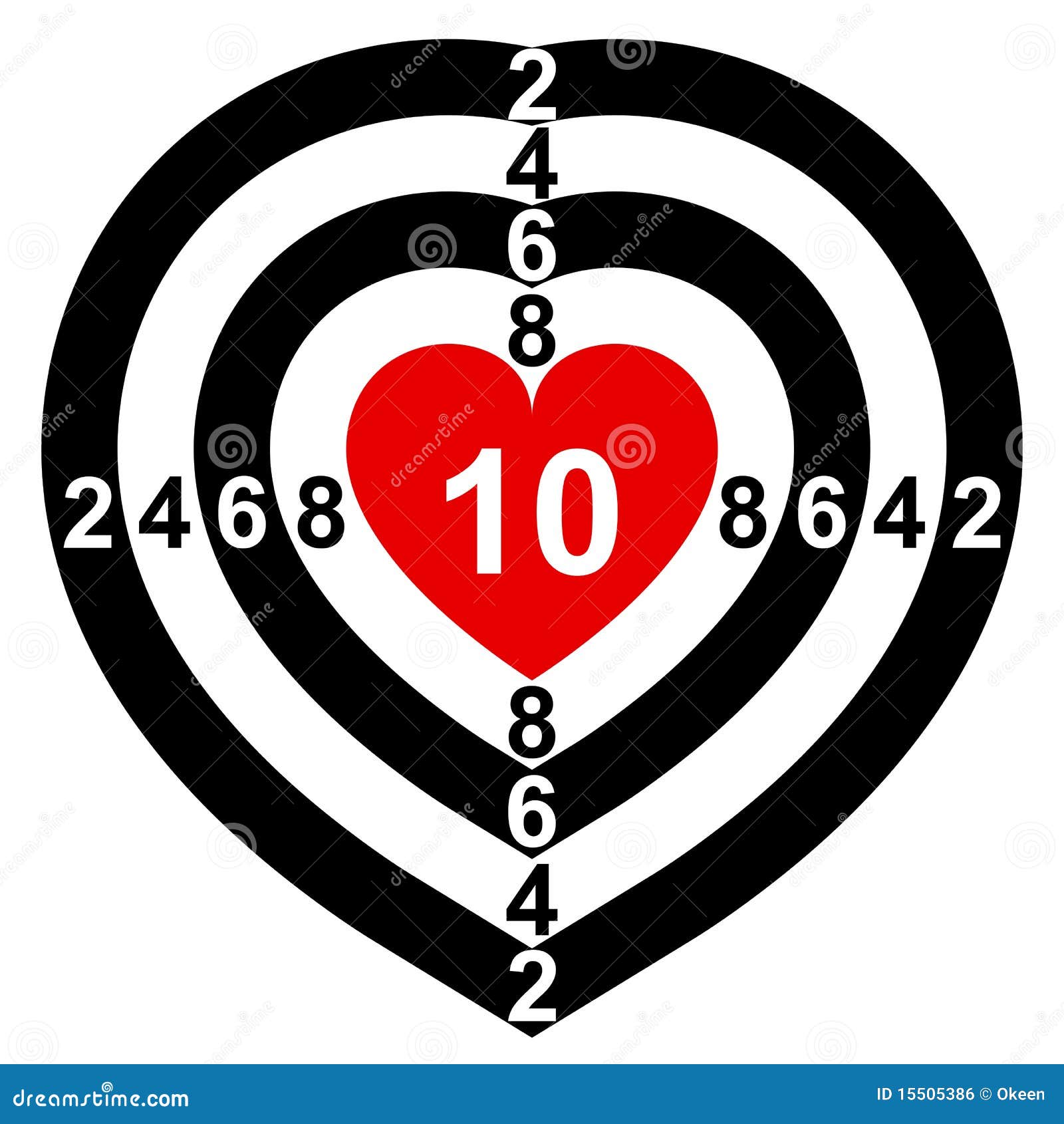 Heart-Target stock vector. Illustration of symbol, valentine - 15505386
