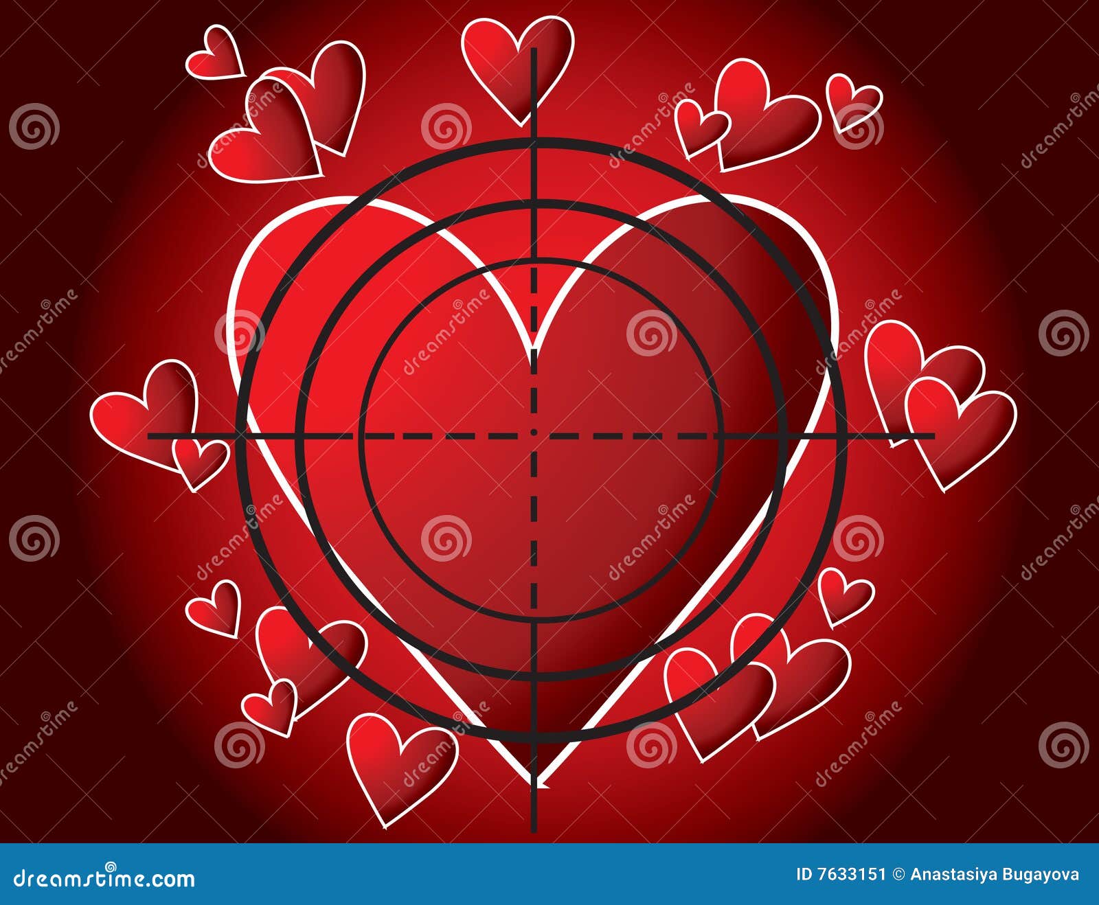 Heart-target stock vector. Illustration of grunge, attachment - 7633151