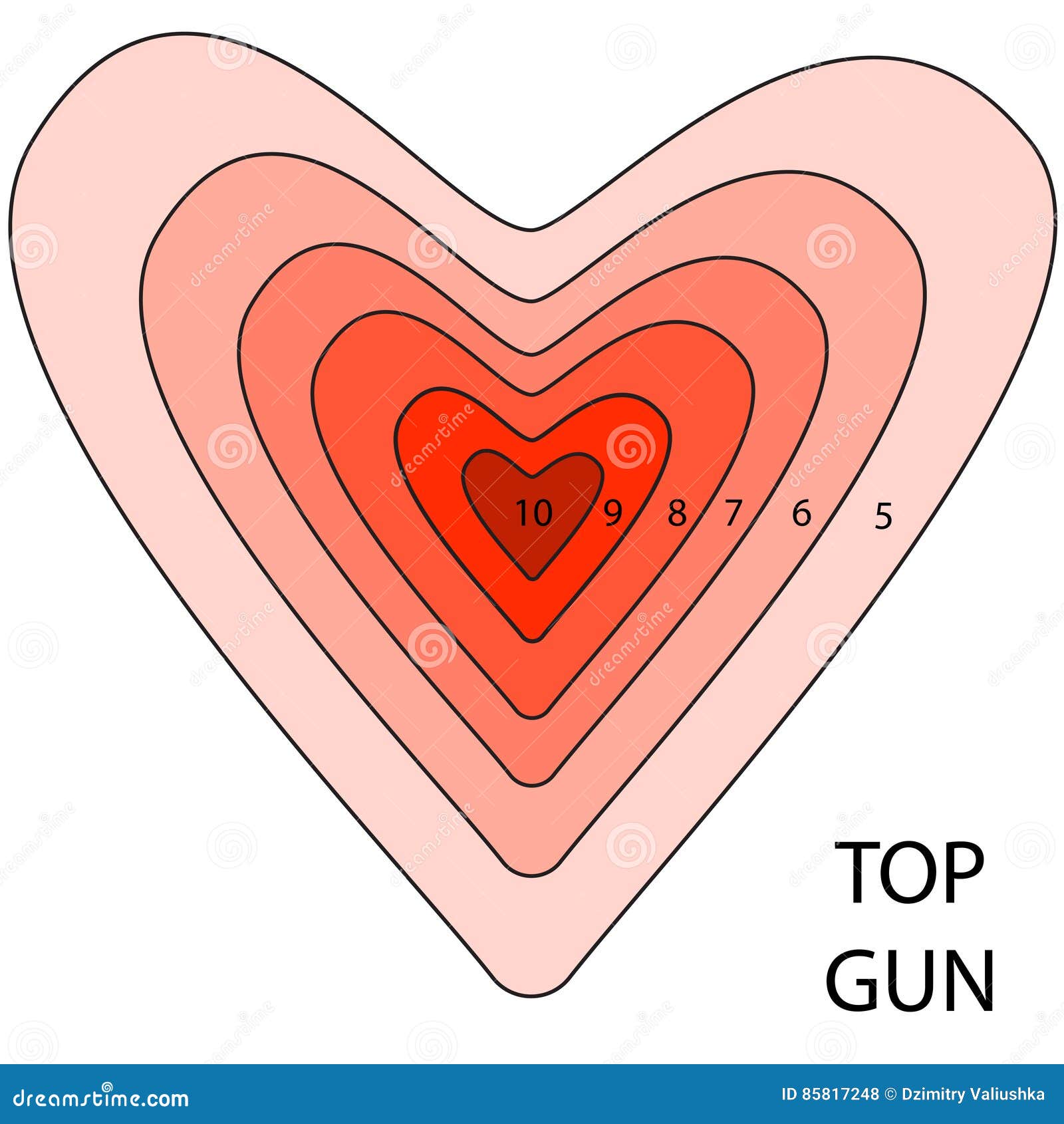 Heart target stock vector. Illustration of concentric - 85817248