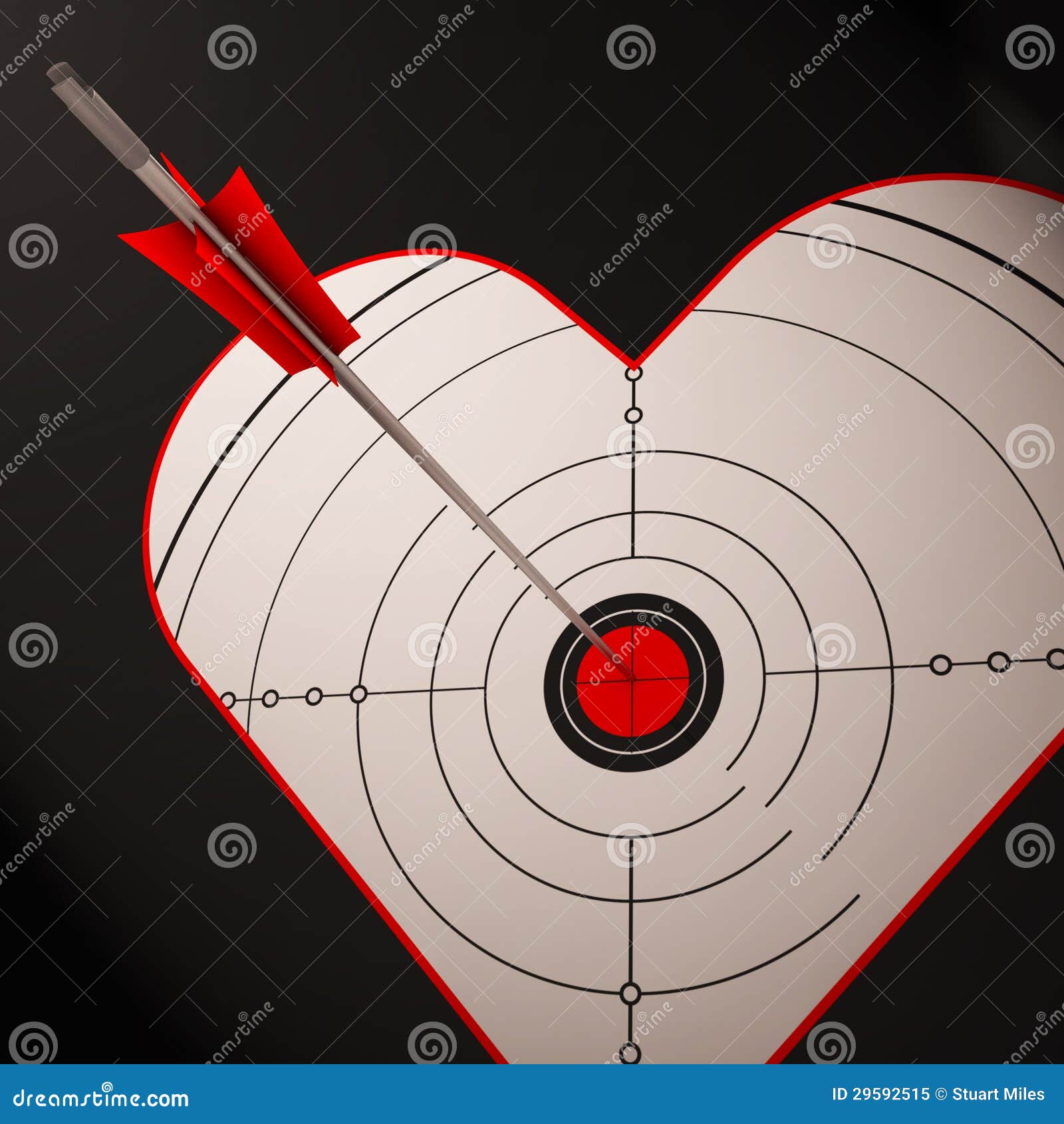 Heart Target Shows Successful Romance Stock Illustration - Illustration ...