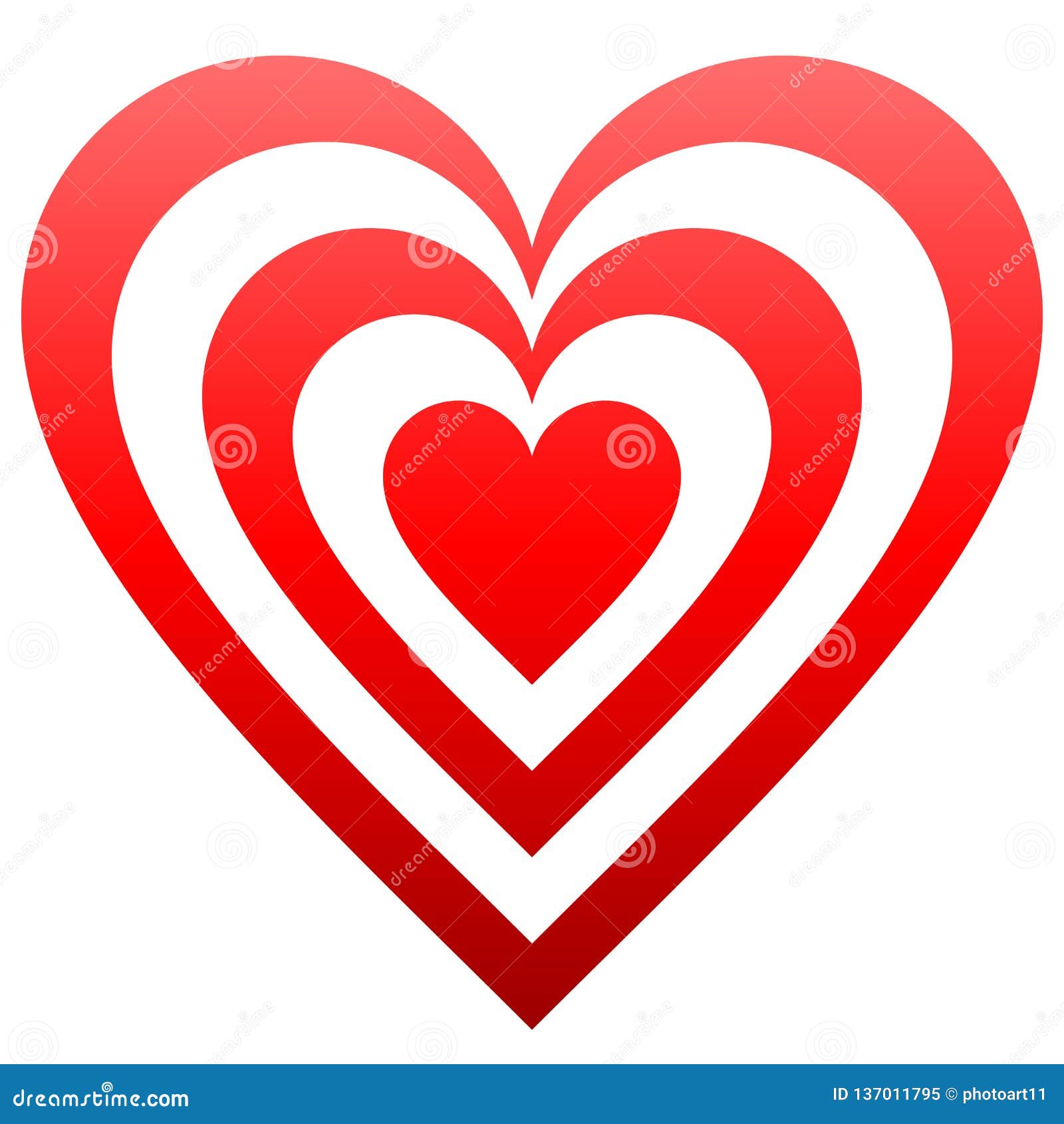 Heart Target Symbol Icon - Red Gradient, Isolated - Vector Stock Vector ...
