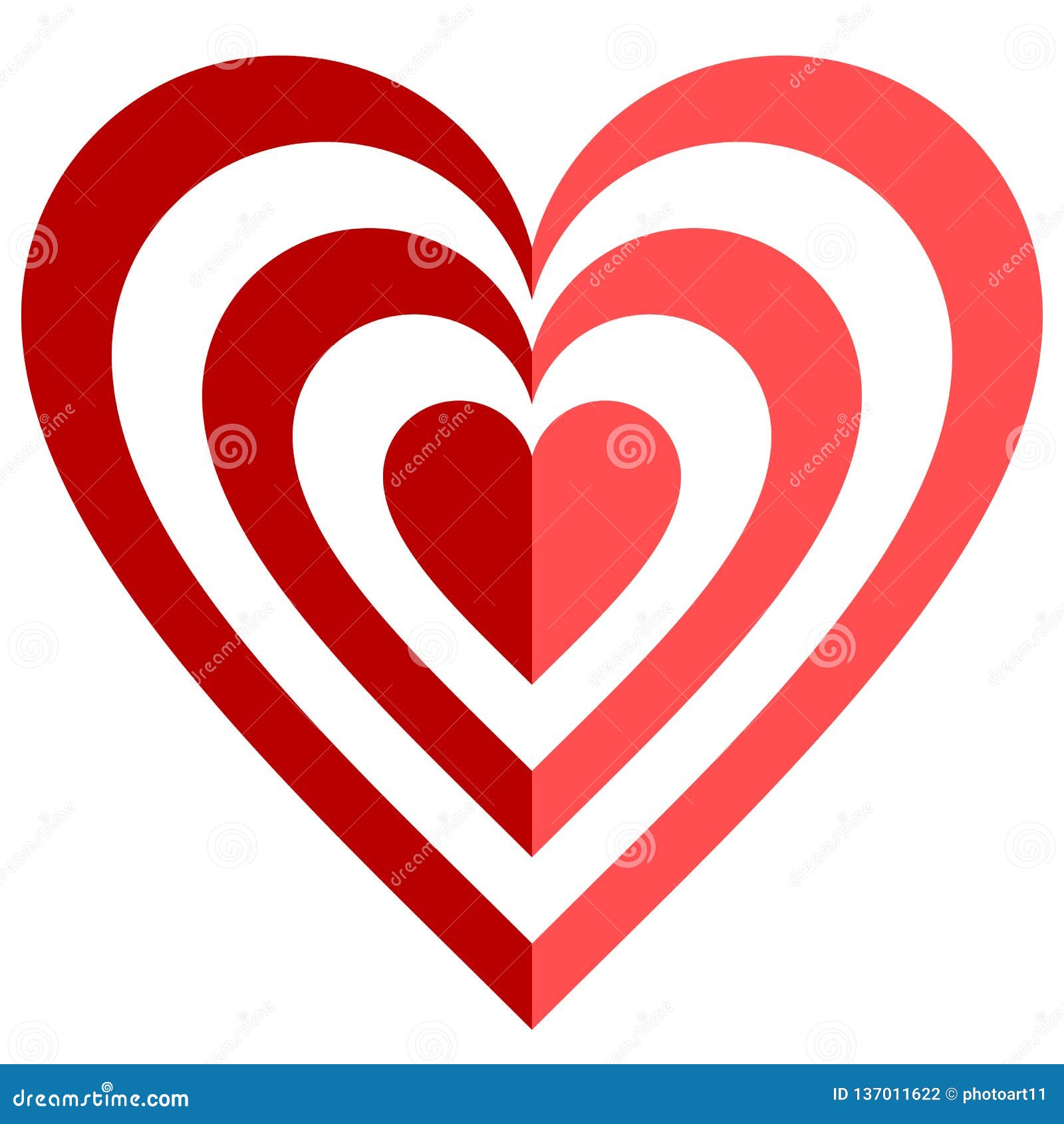 Heart Target Symbol Icon - Red Simple, Isolated - Vector Stock Vector ...