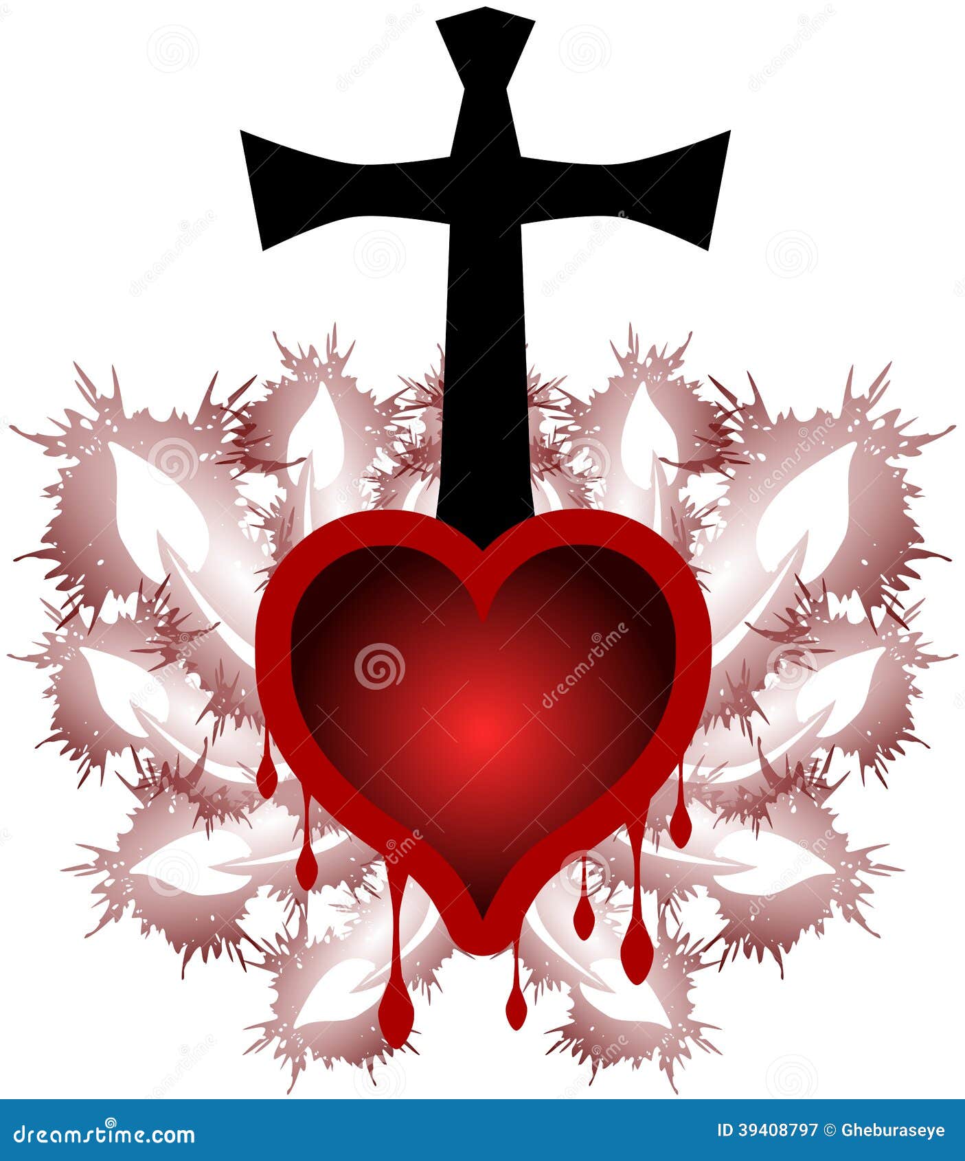 Cross And Heart Tattoo