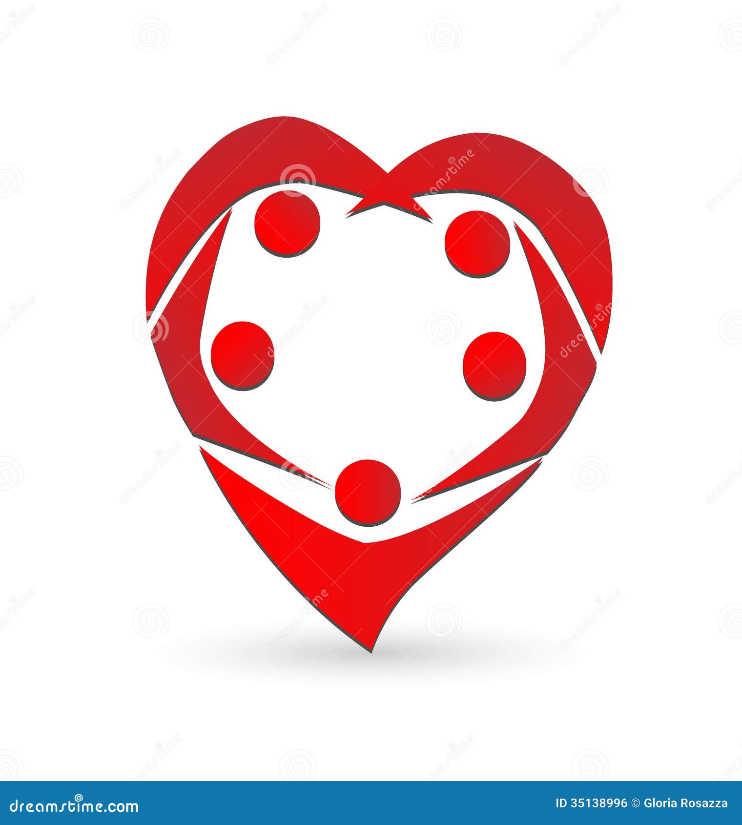 Heart teamwork logo stock vector. Illustration of couple - 35138996