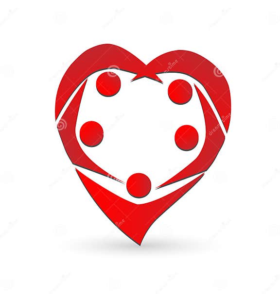 Heart teamwork logo stock vector. Illustration of couple - 35138996