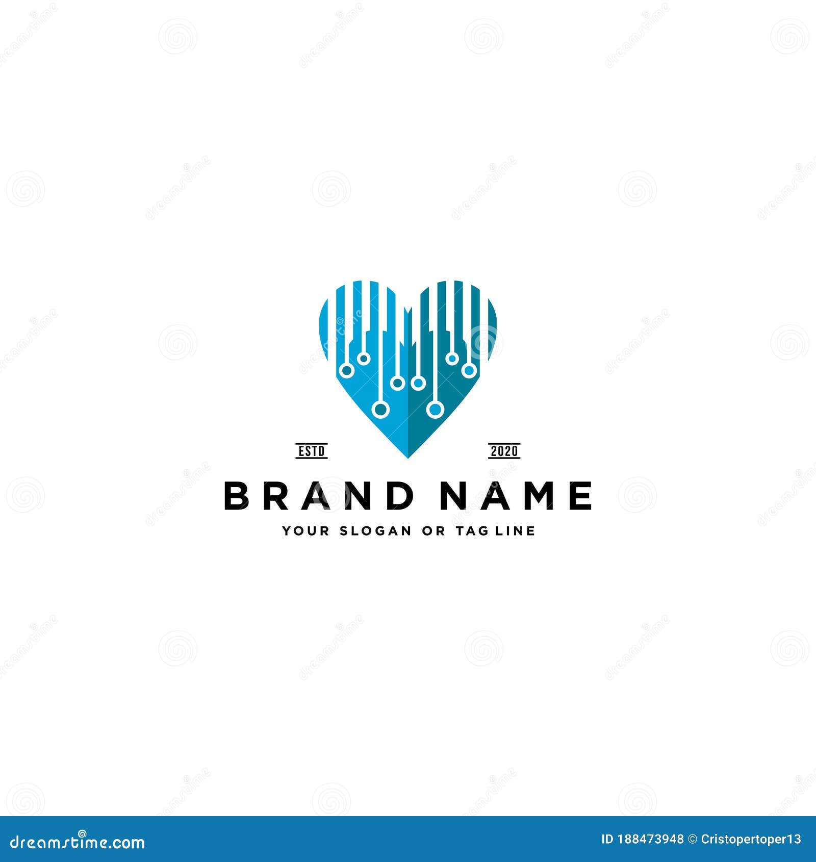 Heart Tech Logo Design Vector Stock Vector - Illustration of connect ...