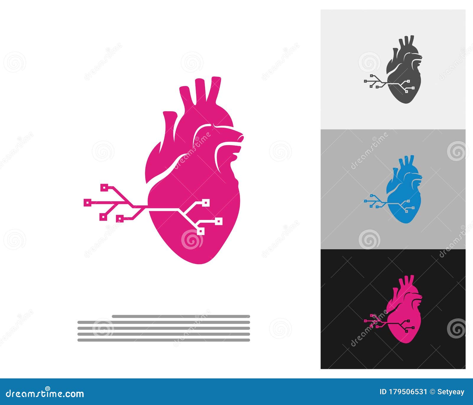 Heart Tech Logo Vector Template, Creative Human Heart Logo Design ...
