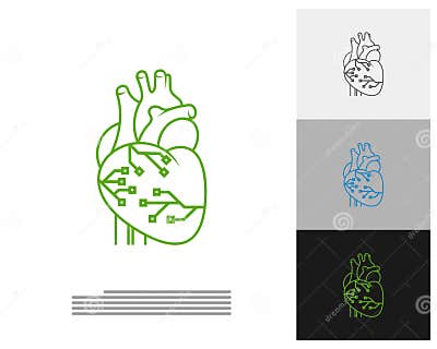 Heart Tech Logo Vector Template, Creative Human Heart Logo Design ...
