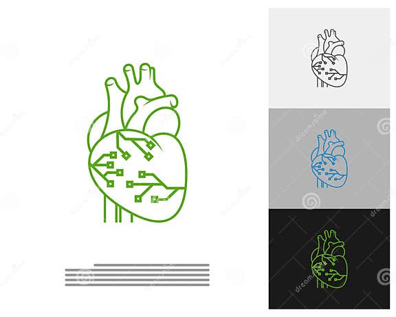 Heart Tech Logo Vector Template, Creative Human Heart Logo Design ...