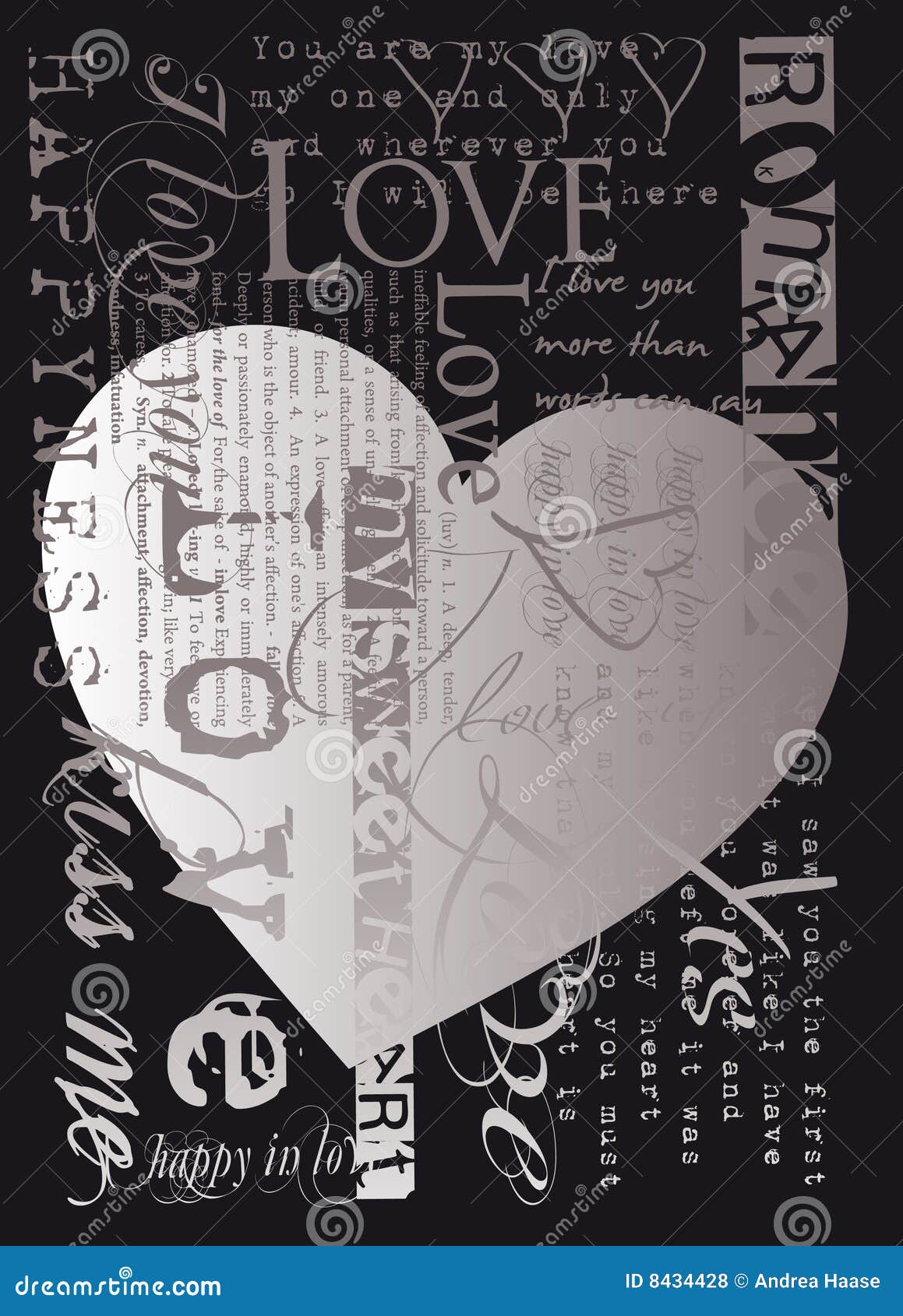 Heart and text stock vector. Illustration of heart, valentine - 8434428