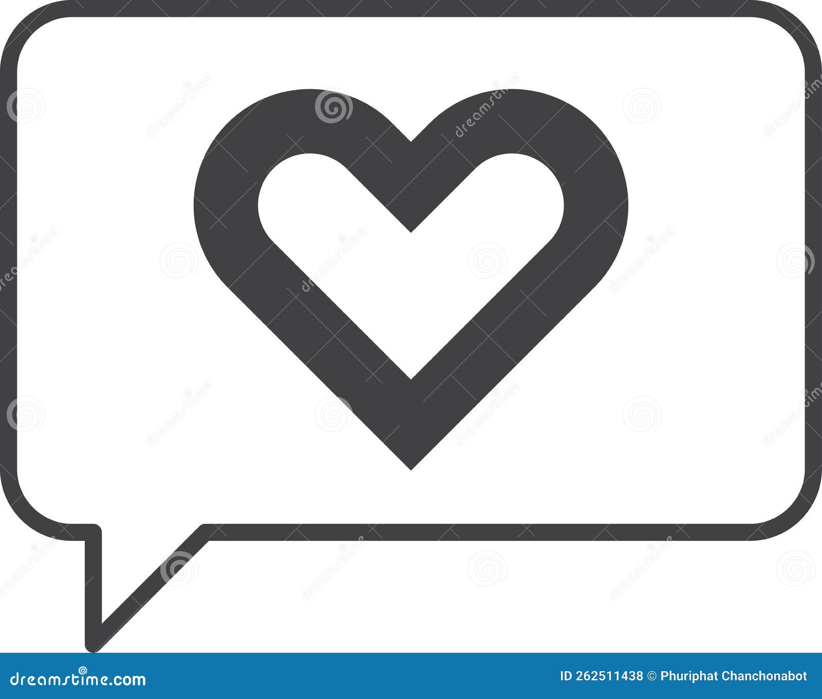 Heart on Text Box Illustration in Minimal Style Stock Vector ...