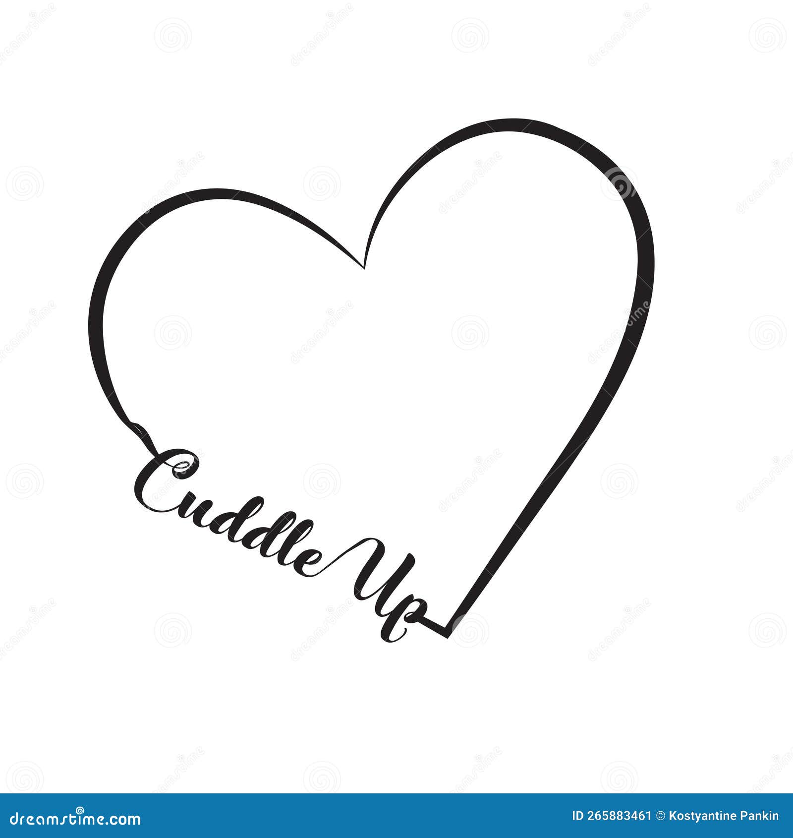 Heart with text Cuddle Up stock vector. Illustration of oxter - 265883461