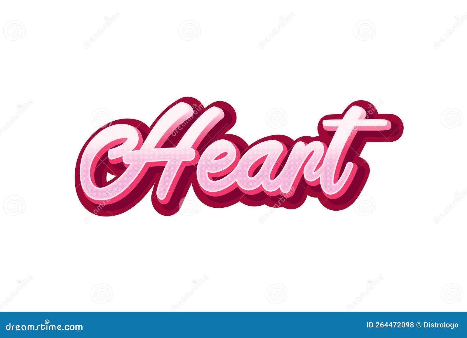Heart Text Style Effect. Lettering Design. Stock Illustration ...