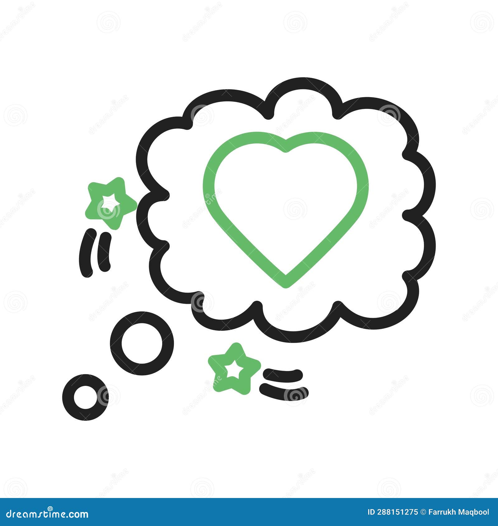 Heart Thinking Bubble Icon Image. Stock Vector - Illustration of love ...