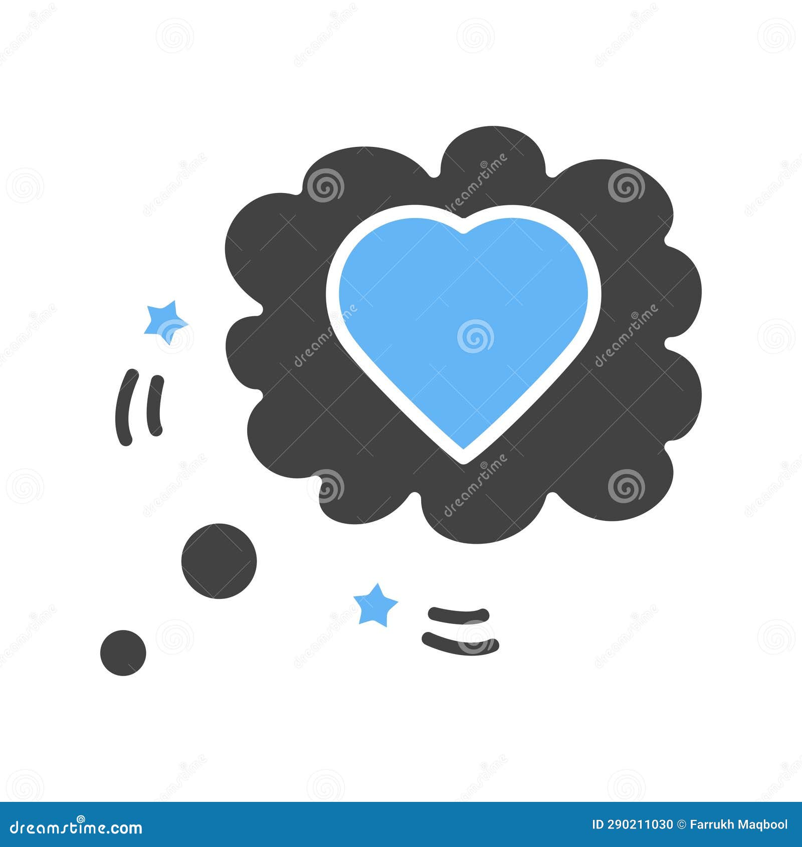 Heart Thinking Bubble Icon Image. Stock Vector - Illustration of ...
