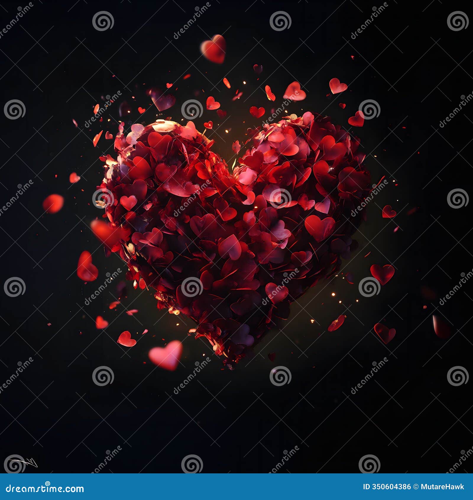 A Heart of a Thousand Petals: an Explosion of Love Stock Illustration ...