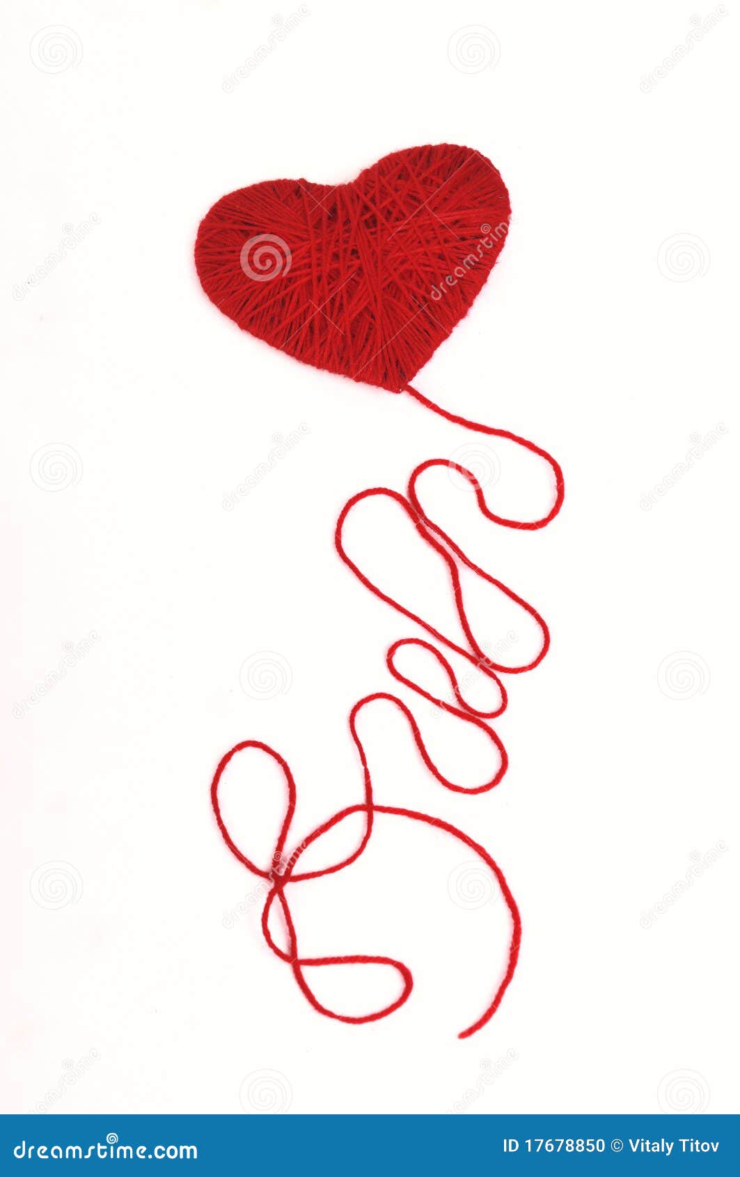 Heart with a thread stock photo. Image of line, fibre - 17678850