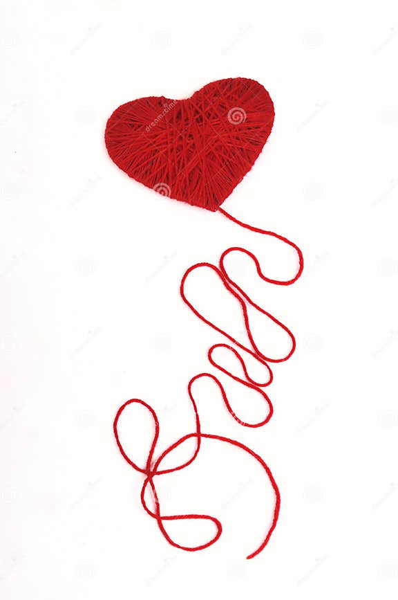 Heart with a thread stock photo. Image of line, fibre - 17678850