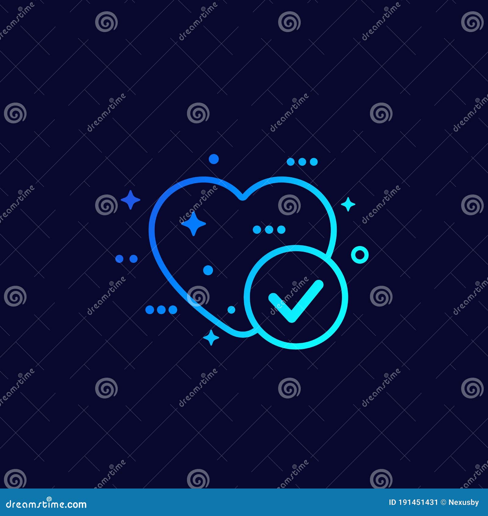 Heart and Tick, Check Mark, Vector Icon Stock Vector - Illustration of ...