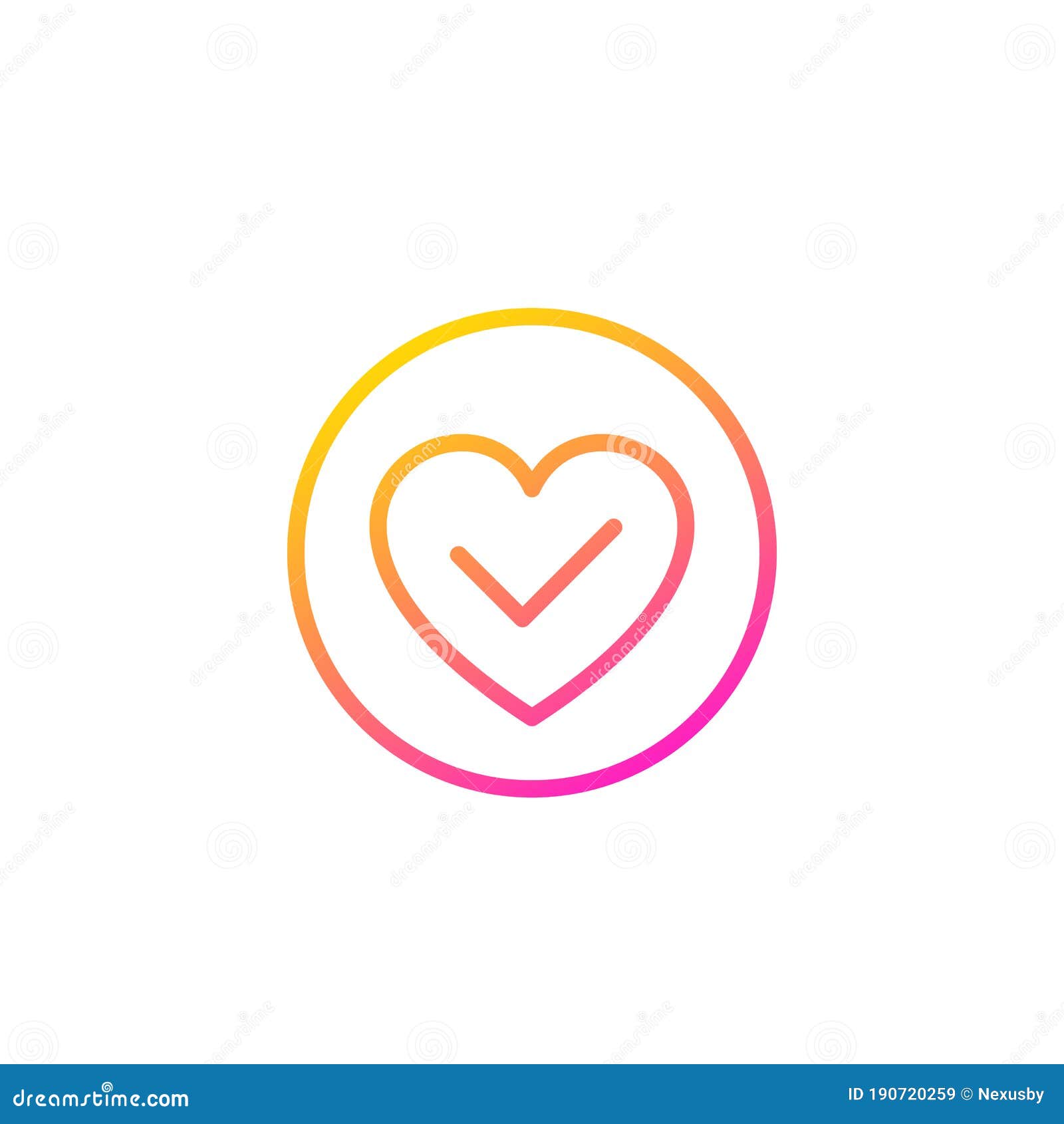 Heart and Tick Vector Logo, Linear Stock Vector - Illustration of mark ...