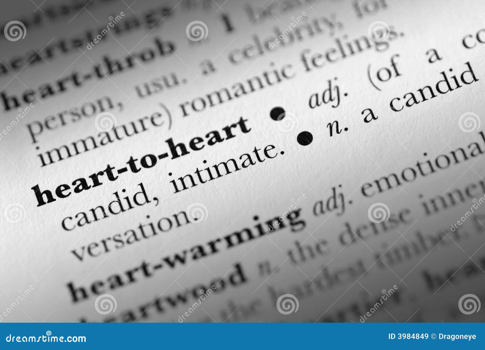 Heart-to-heart Word Dictionary Picture. Image: 3984849