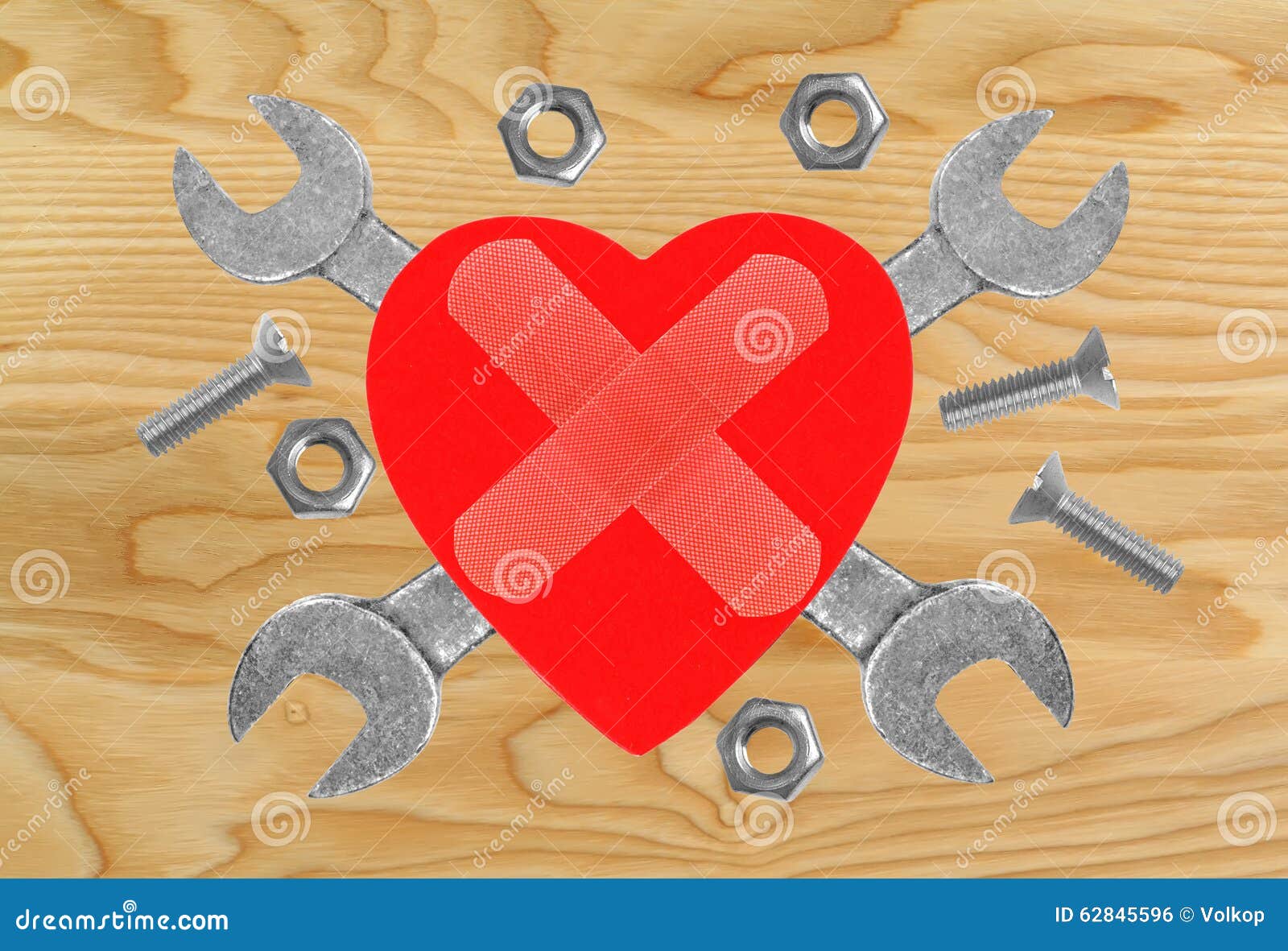 Heart and Tools. Concept: Renovation of Heart Stock Photo - Image of ...