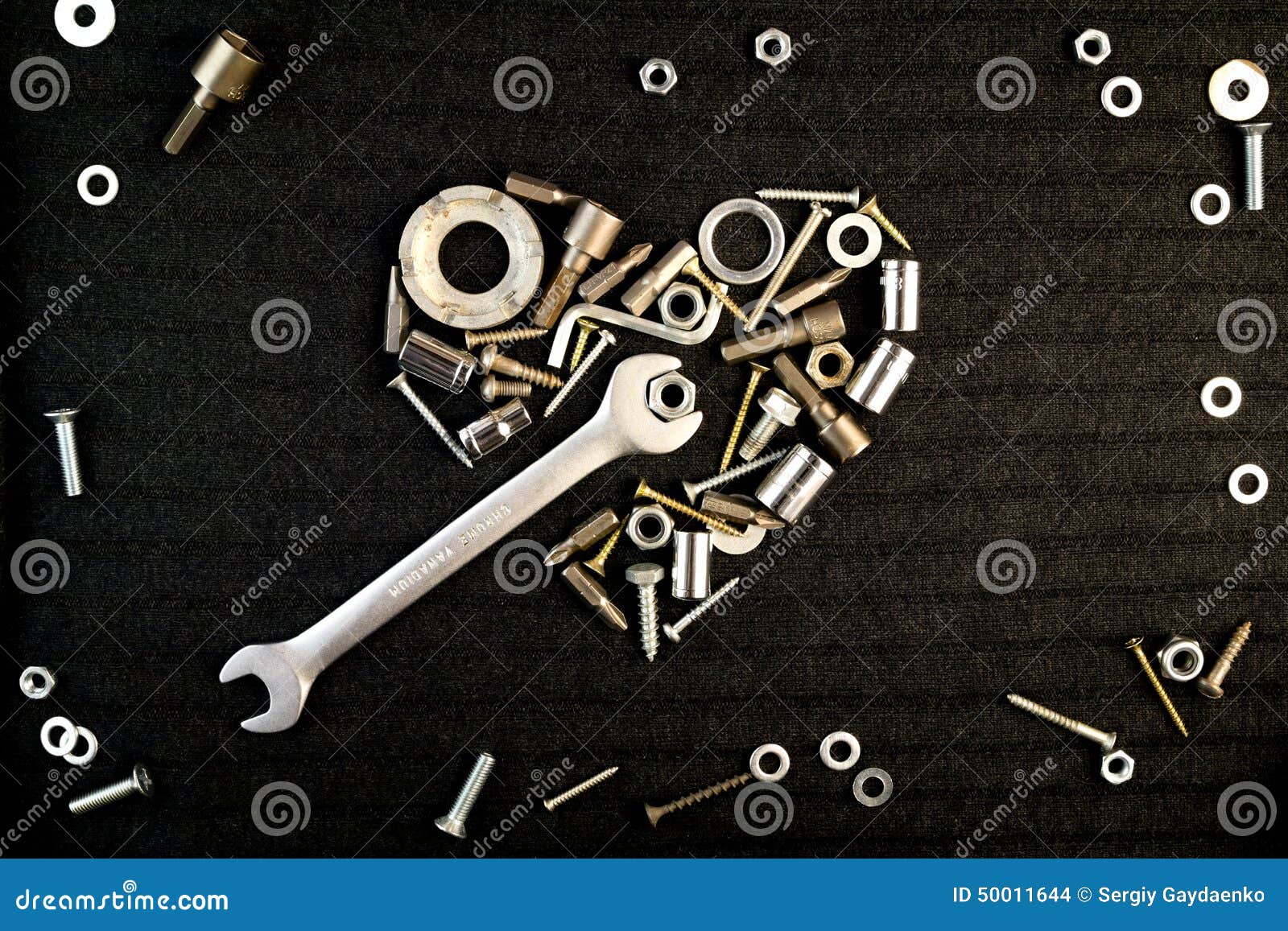 Heart of the Tools and Nuts Stock Photo - Image of hardware, fastener ...