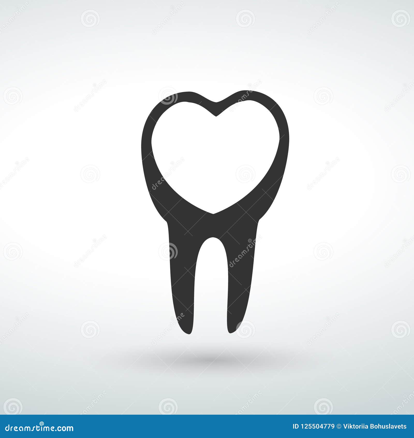 Heart Tooth Icon Vector Icon on a White Background Stock Illustration ...
