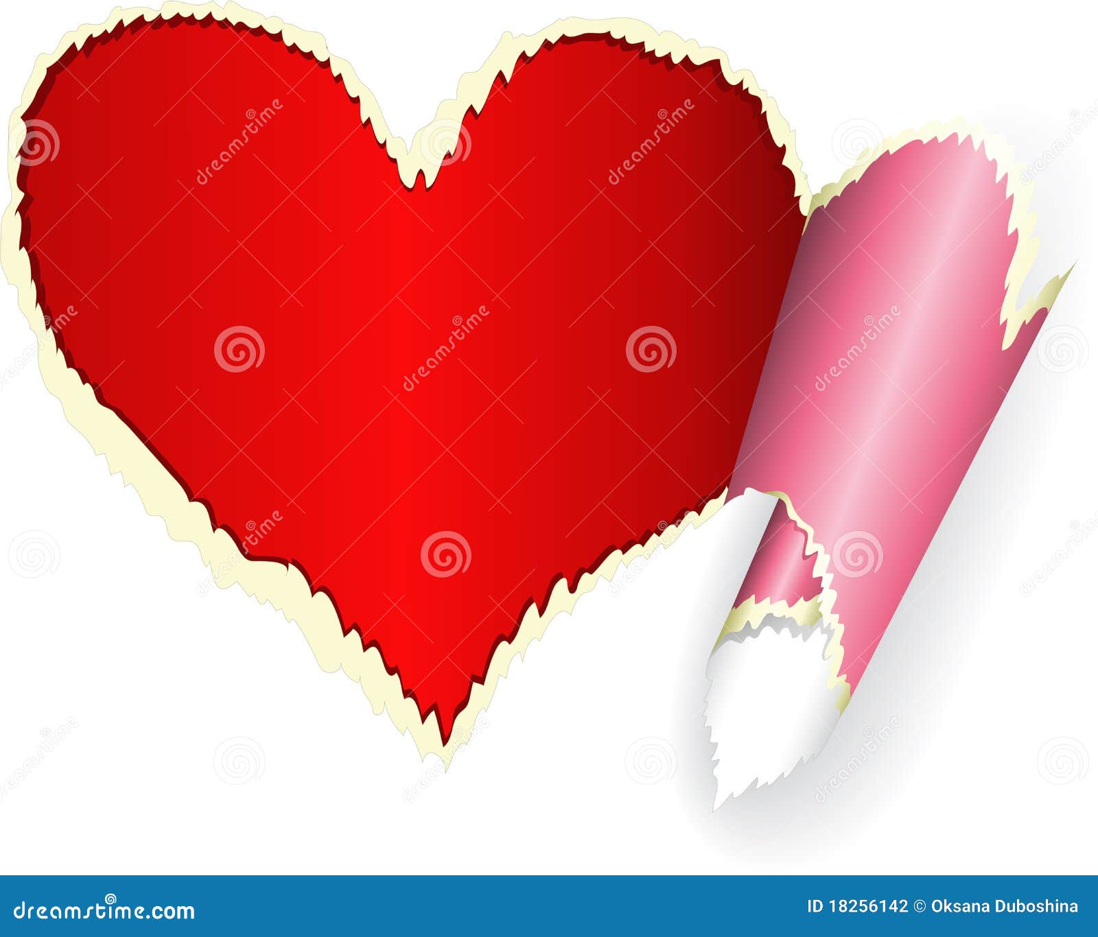 Heart of torn paper stock vector. Illustration of affection - 18256142