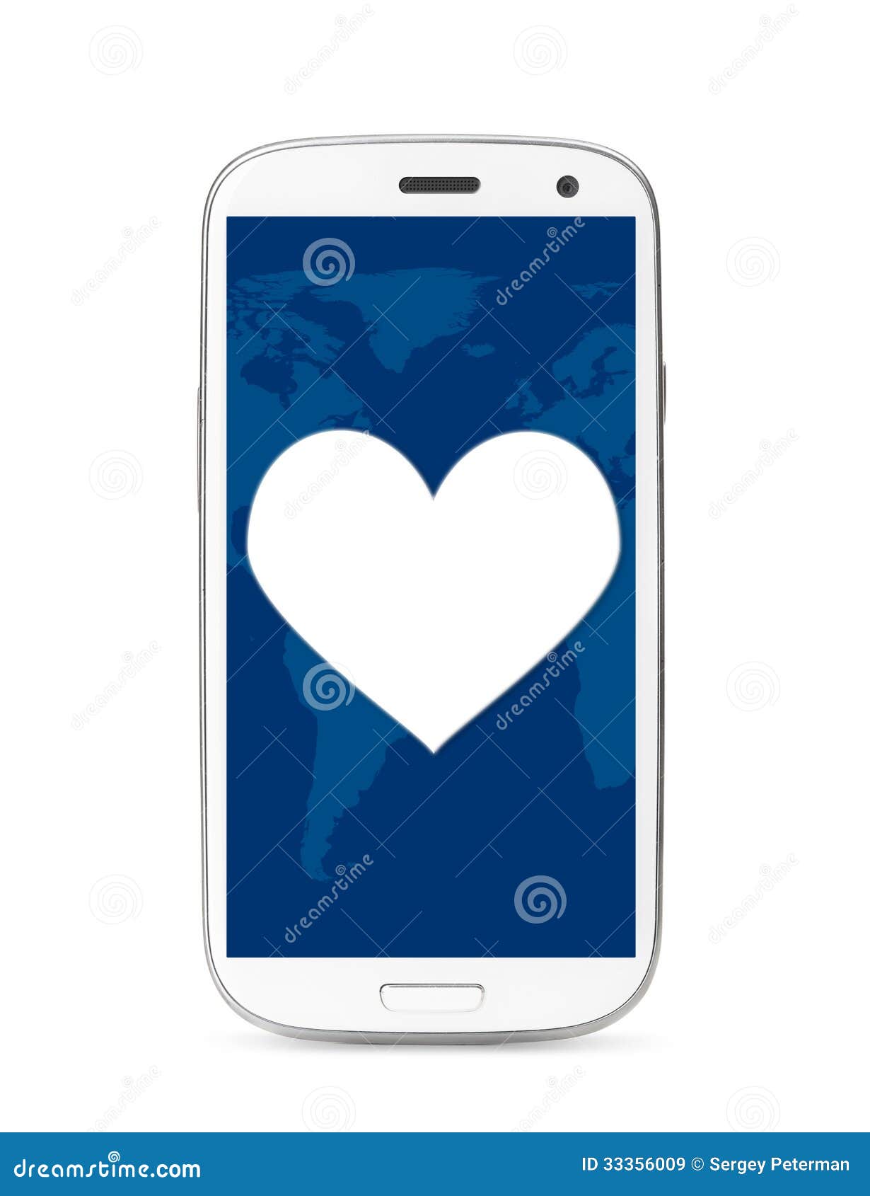 Heart touch screen phone stock illustration. Illustration of networking ...
