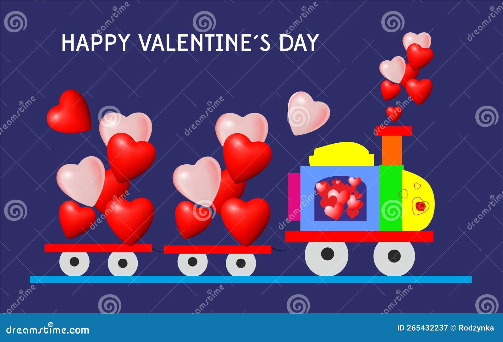 Heart train, stock illustration. Illustration of valentine - 265432237