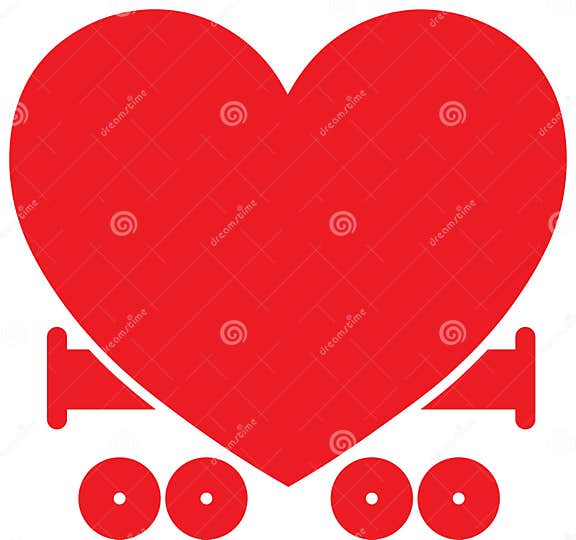 Heart Train Vector Illustration Stock Vector - Illustration of horizon ...