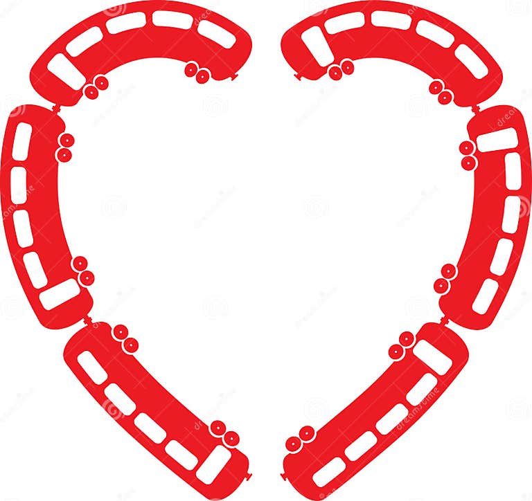 Heart Train Vector Illustration Stock Vector - Illustration of back ...
