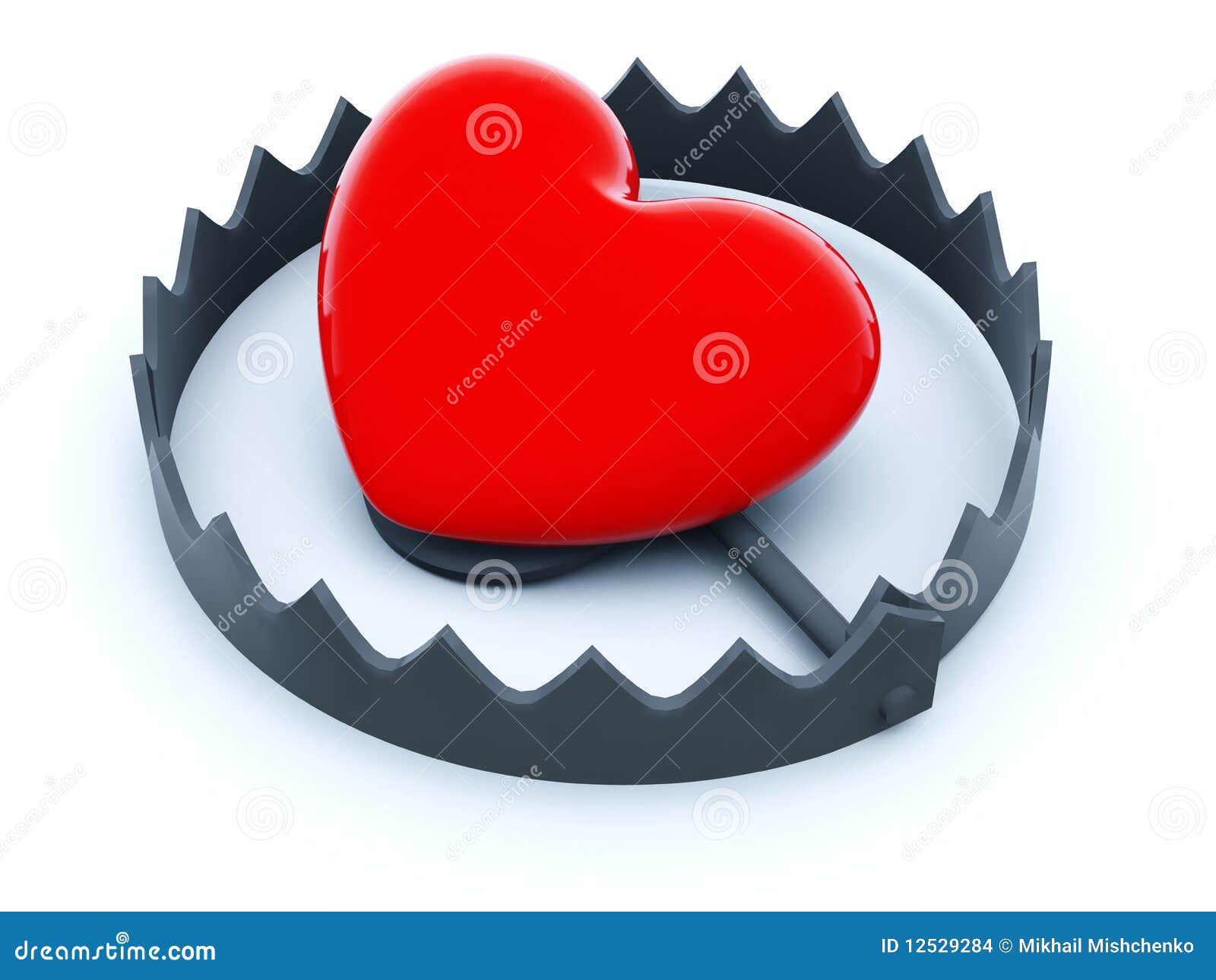 Heart in the trap stock illustration. Illustration of love - 12529284