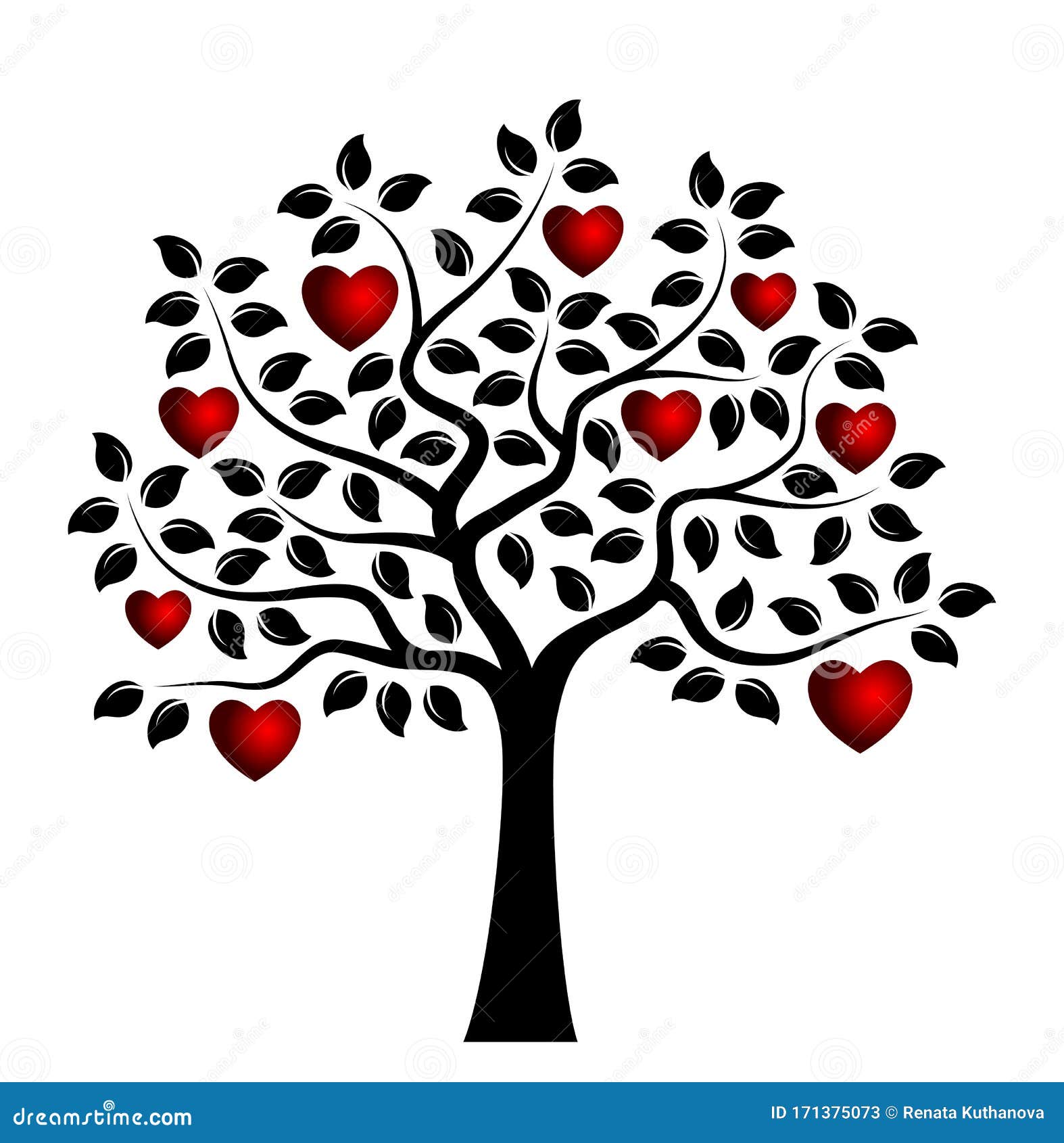 Heart tree stock vector. Illustration of branch, season - 171375073