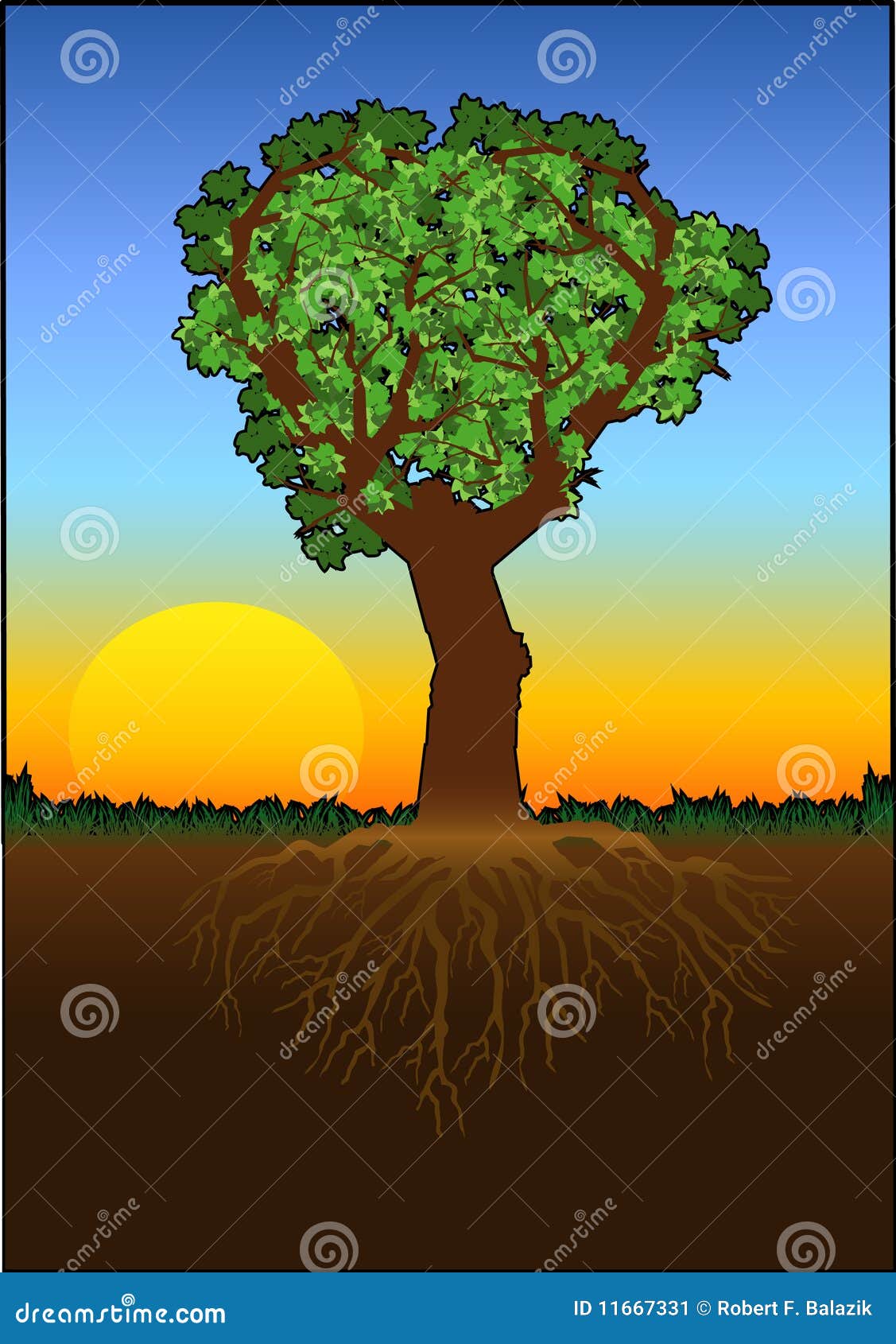 Heart_tree_color stock illustration. Illustration of shape - 11667331