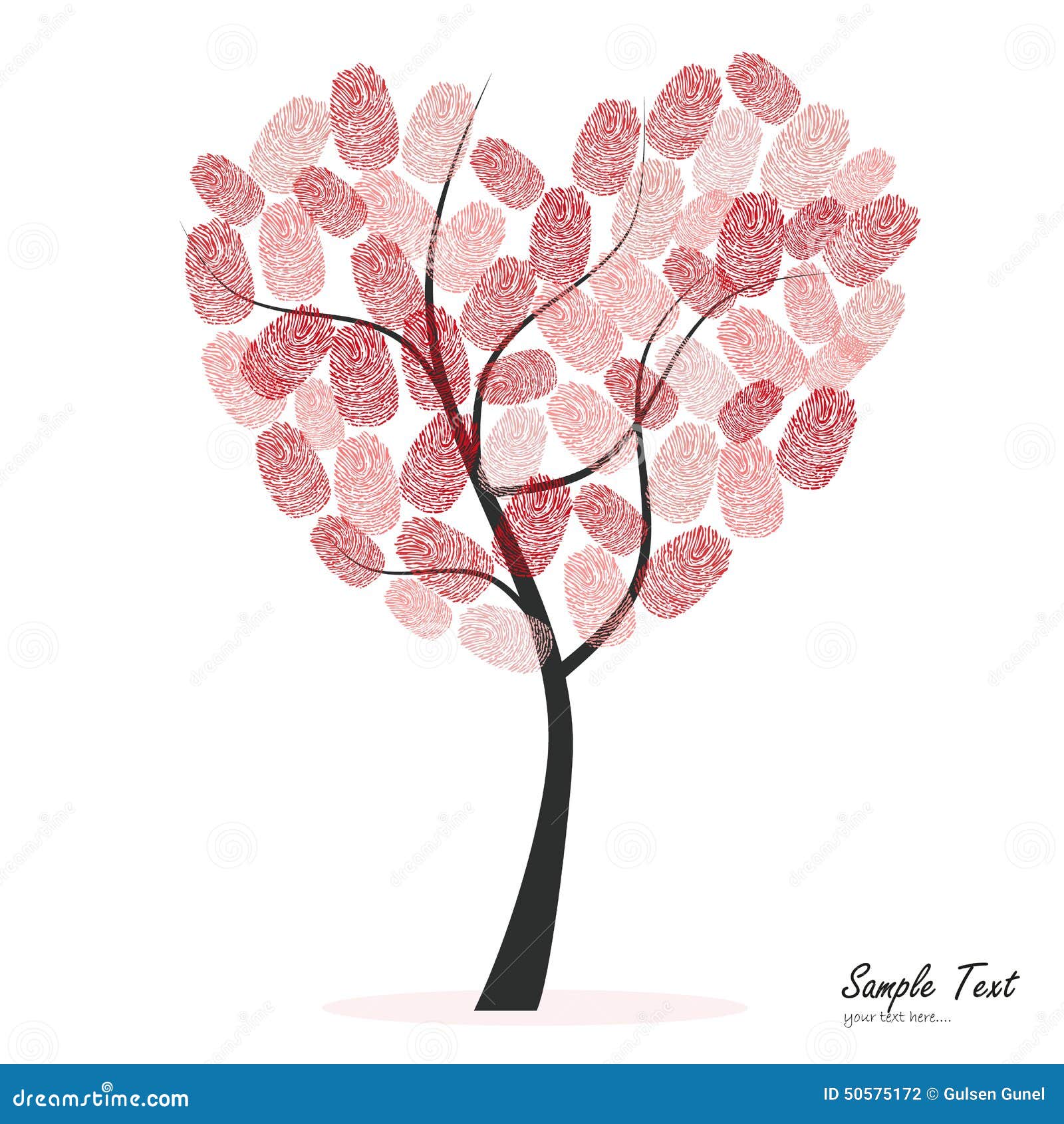Heart Tree with Finger Prints Vector Stock Vector - Illustration of ...